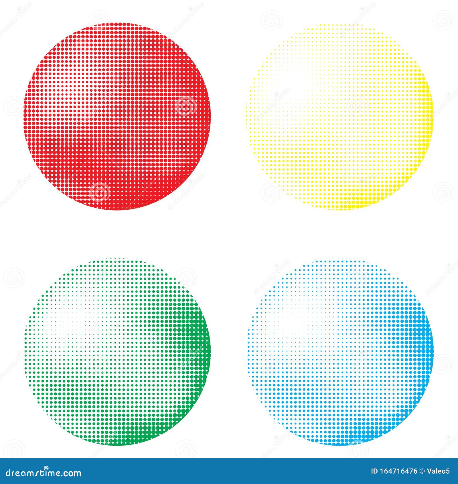Set of Colored Balls. Halftone Pattern. Set of Dots. Dotted Texture ...