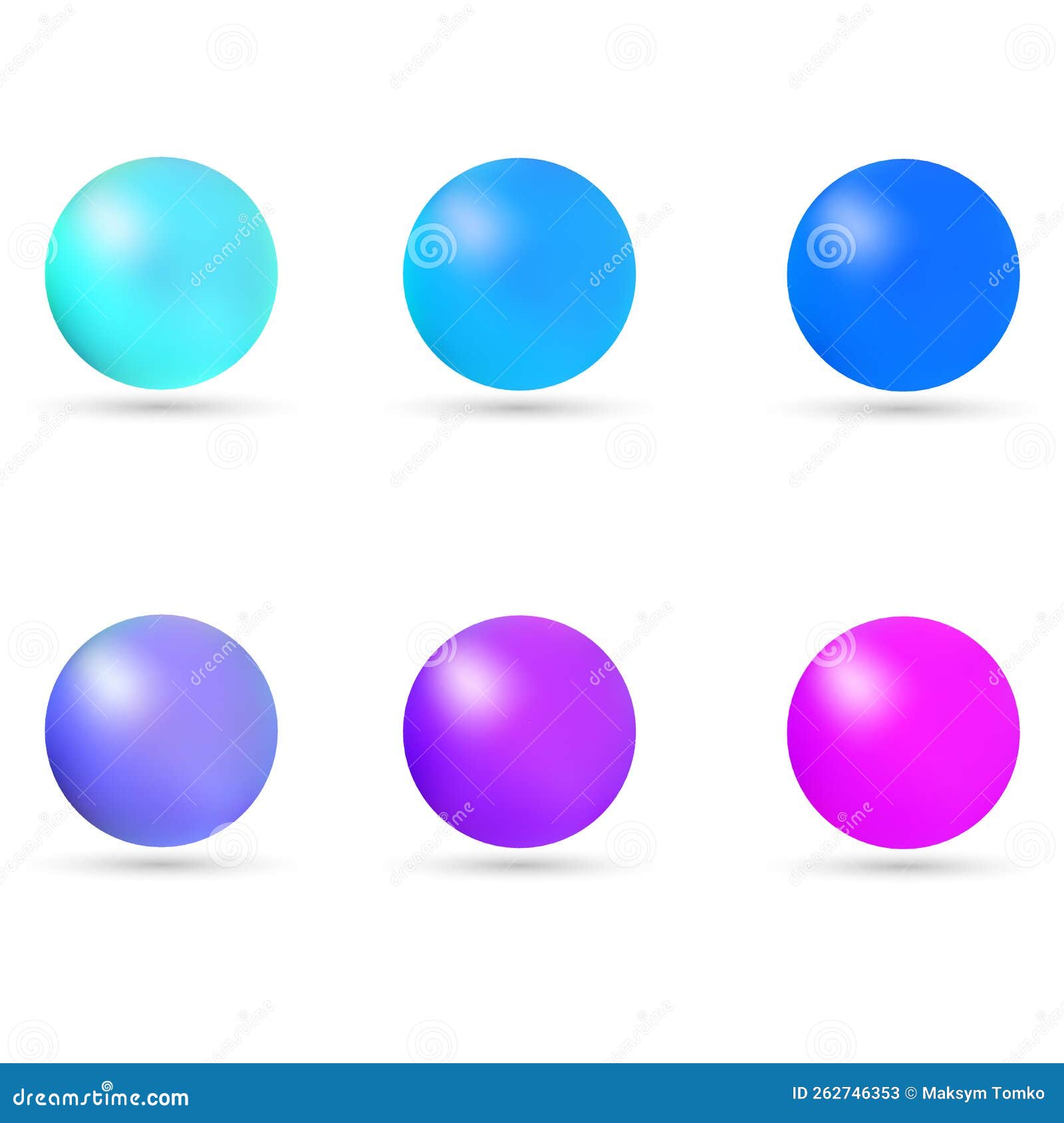 Set of Colored Balls with Shadow. Abstract Geometric Design Element ...