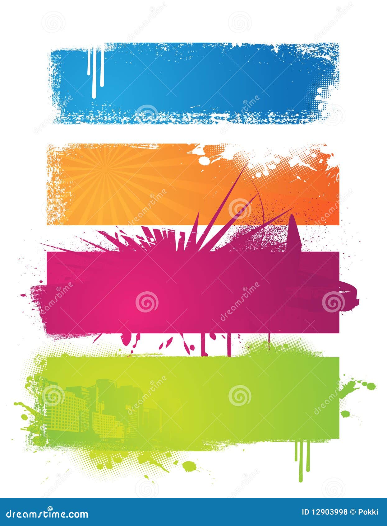 Set of colored banners. stock vector. Illustration of purple - 12903998