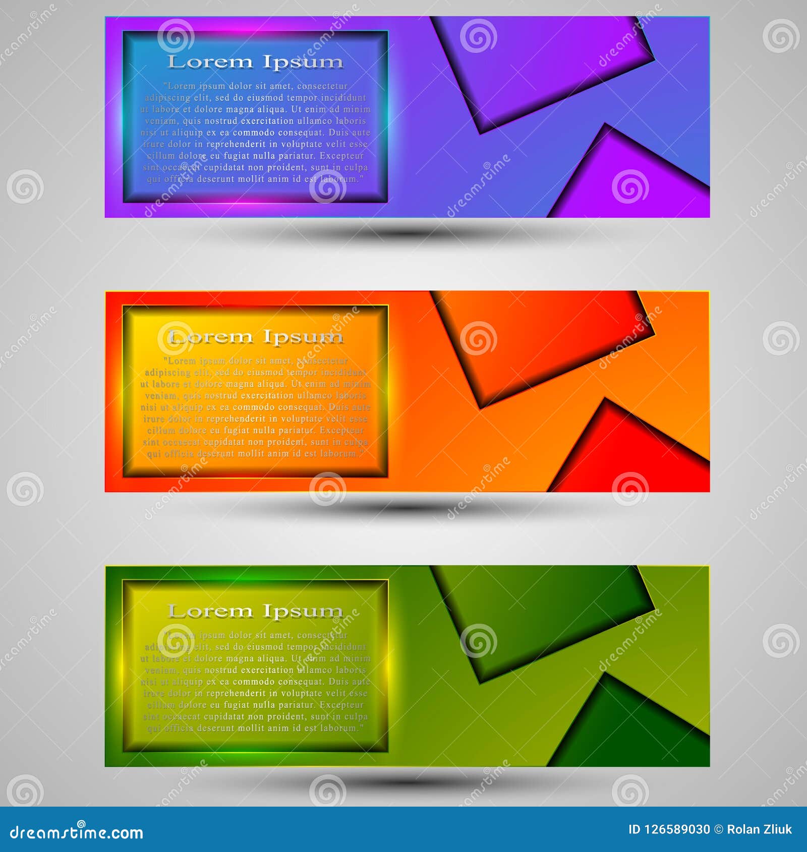 Set of Colored Banners Template.Concept Design Stock Vector ...