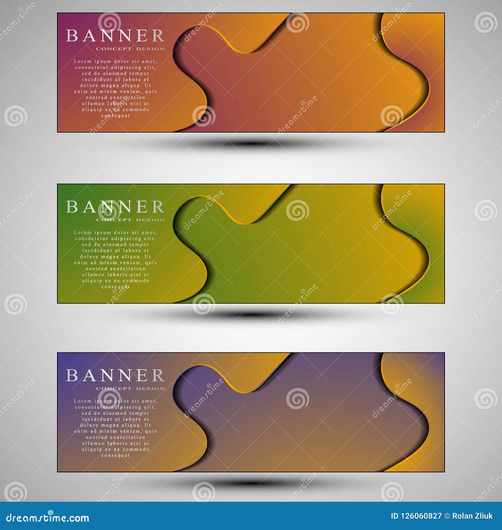 Set of Colored Banners Template.Concept Design Stock Vector ...