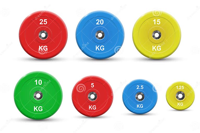 Set of Colored Barbell Plates, Vector Illustration Stock Vector ...