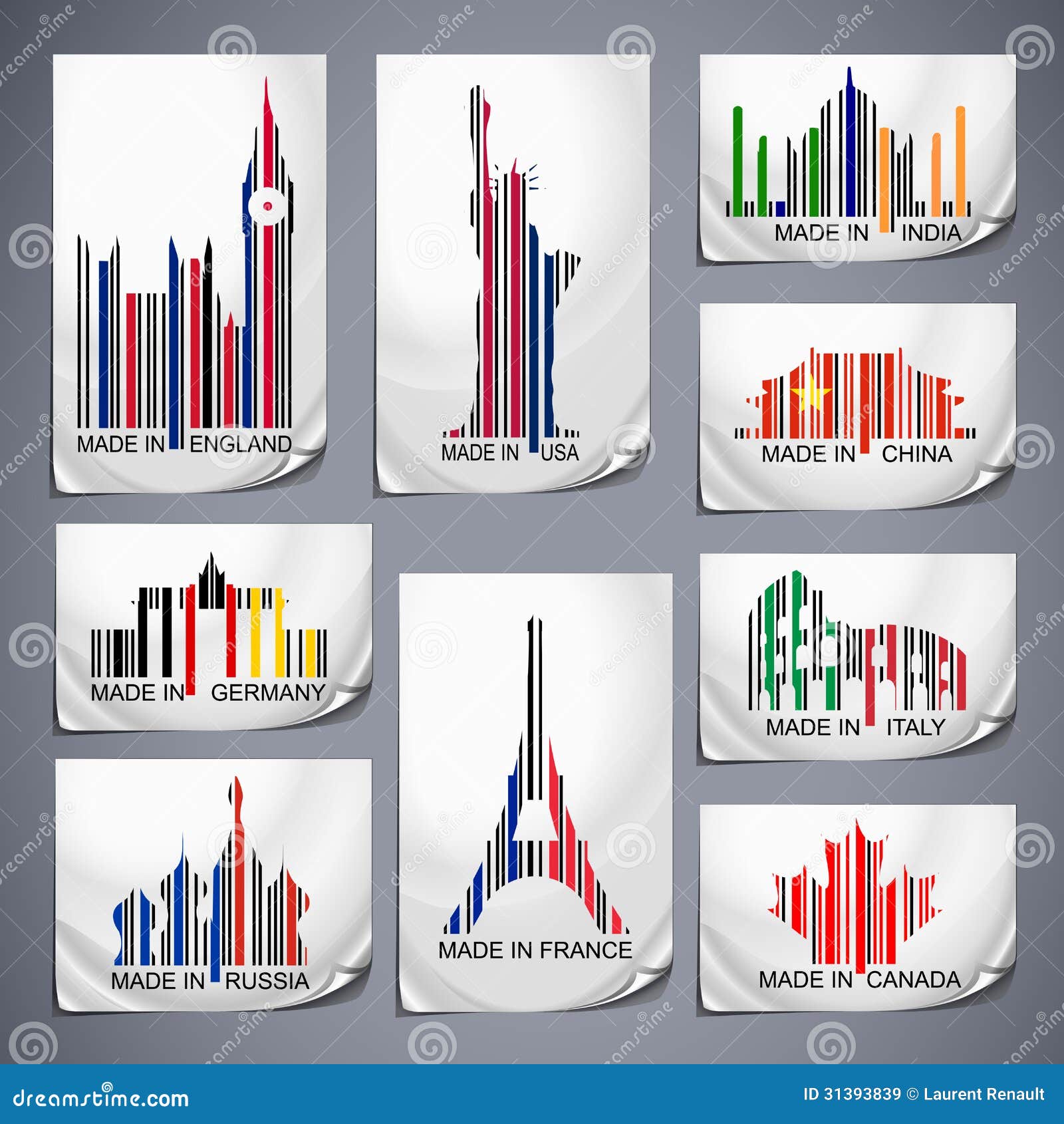 Set of Colored Barcode Stickers Stock Vector - Illustration of england ...