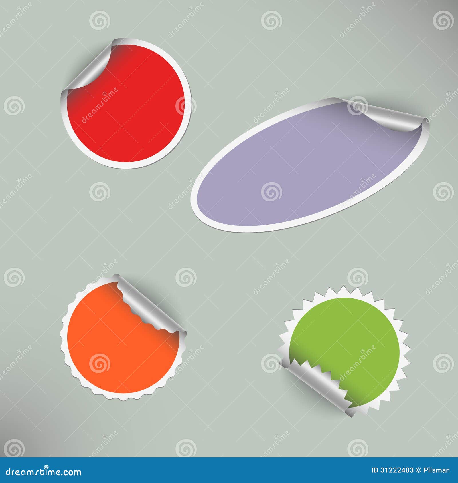 Set of Colored Blank Round Stickers Stock Vector - Illustration of ...