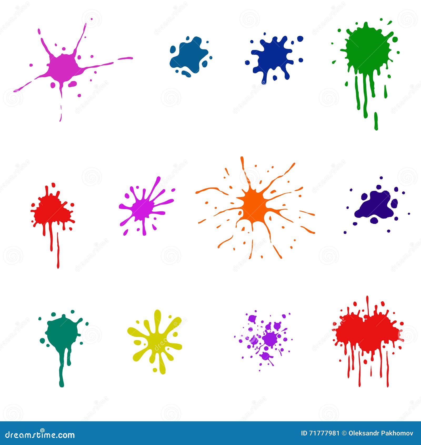 Set of colored blots stock vector. Illustration of splash - 71777981
