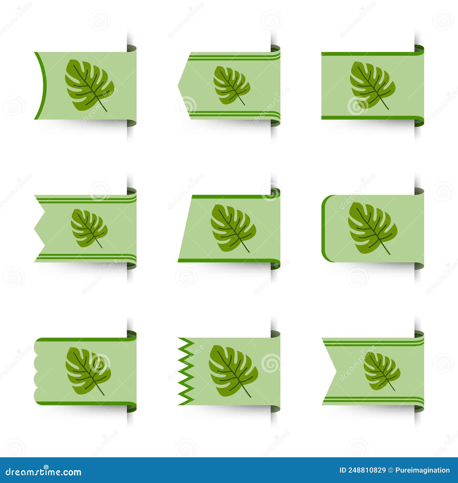 Set of Colored Bookmarks with Monstera Stock Vector - Illustration of ...
