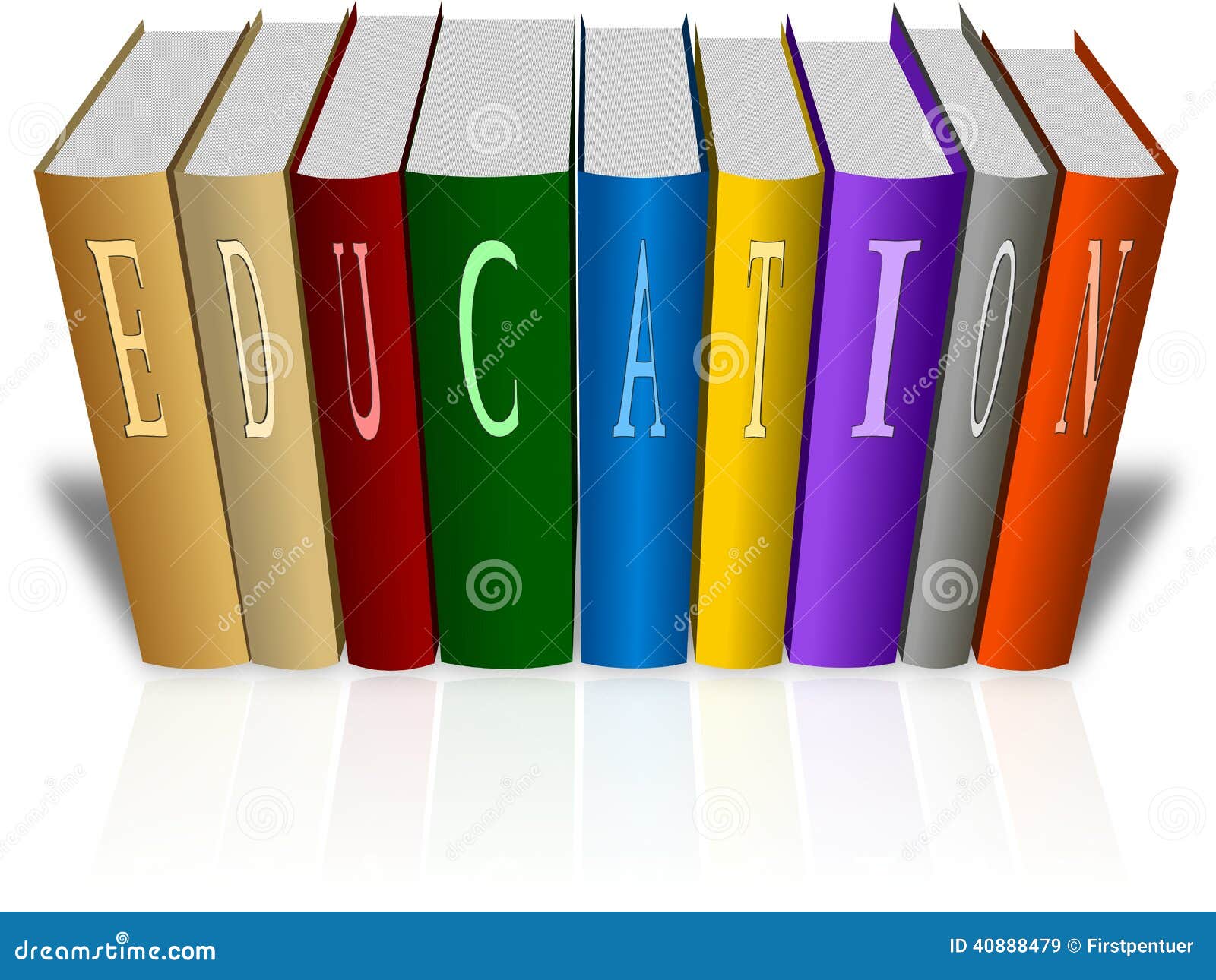 Set of Colored Books with Word Education Stock Illustration ...