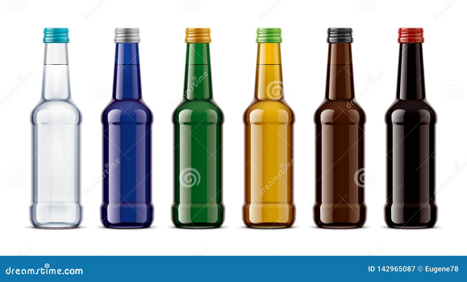 A set of colored bottles stock vector. Illustration of juice - 142965087