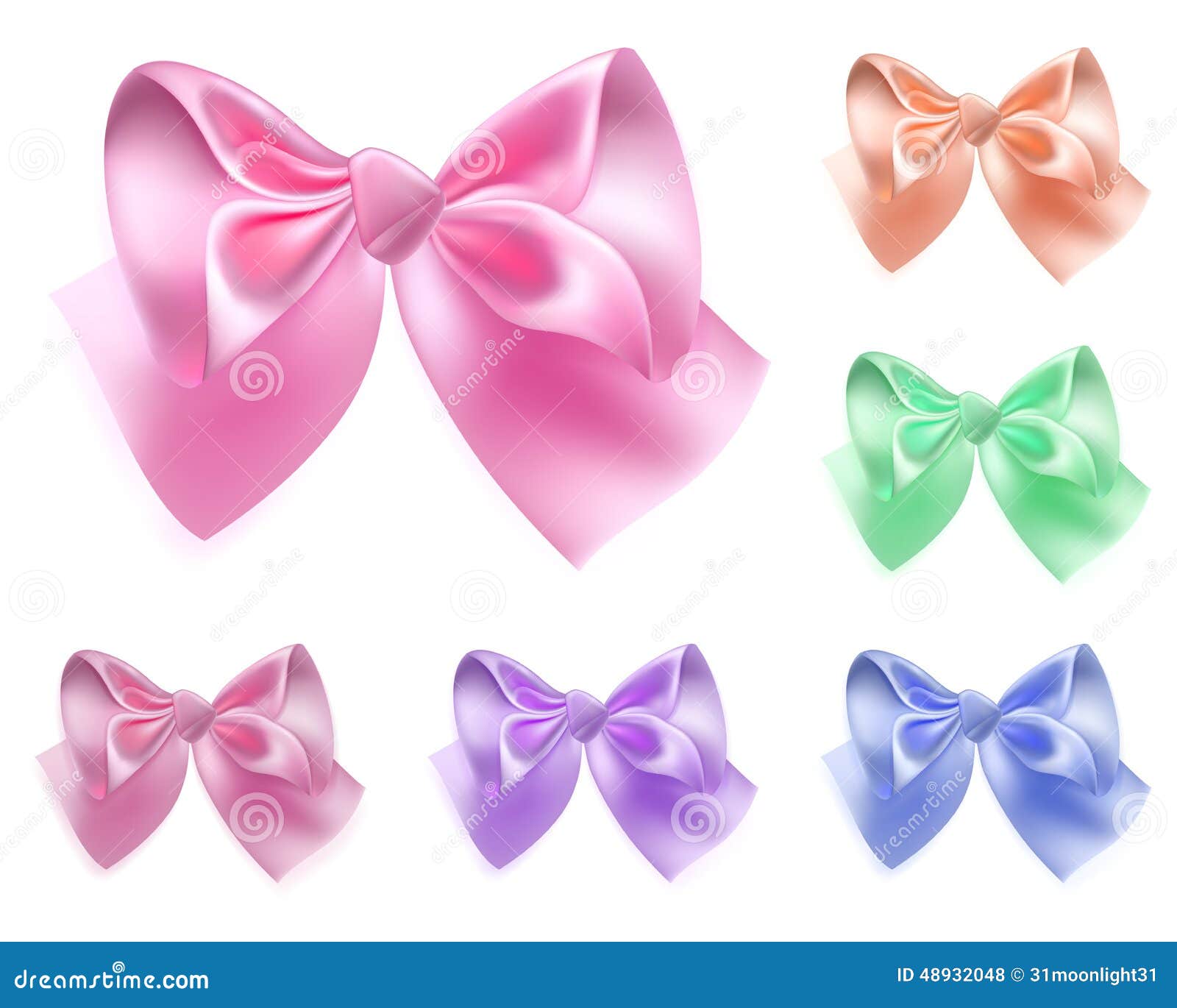 Set of colored bows stock vector. Illustration of christmas - 48932048