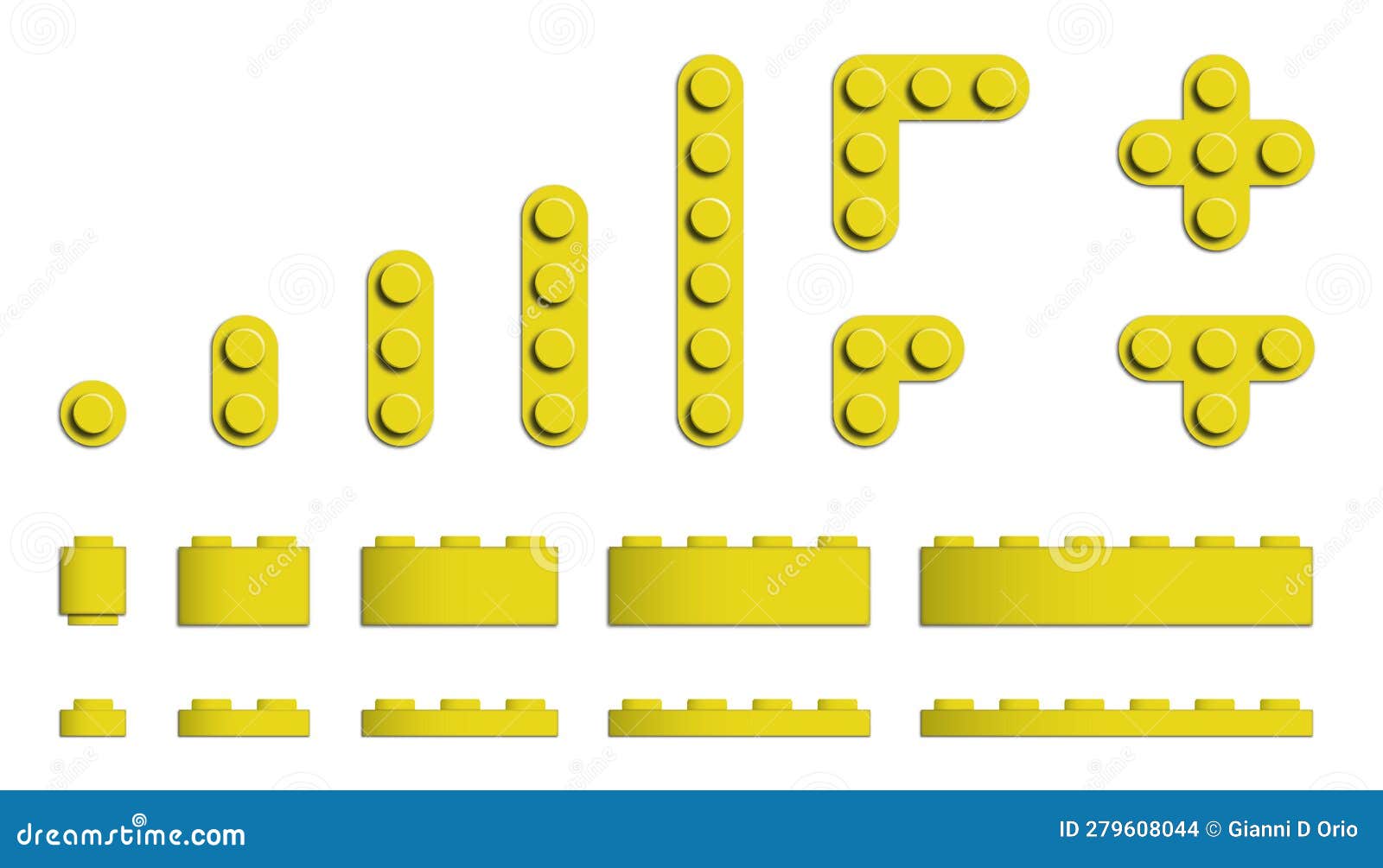 Set of Colored Building Bricks in Various Lengths with Rounded Corners ...