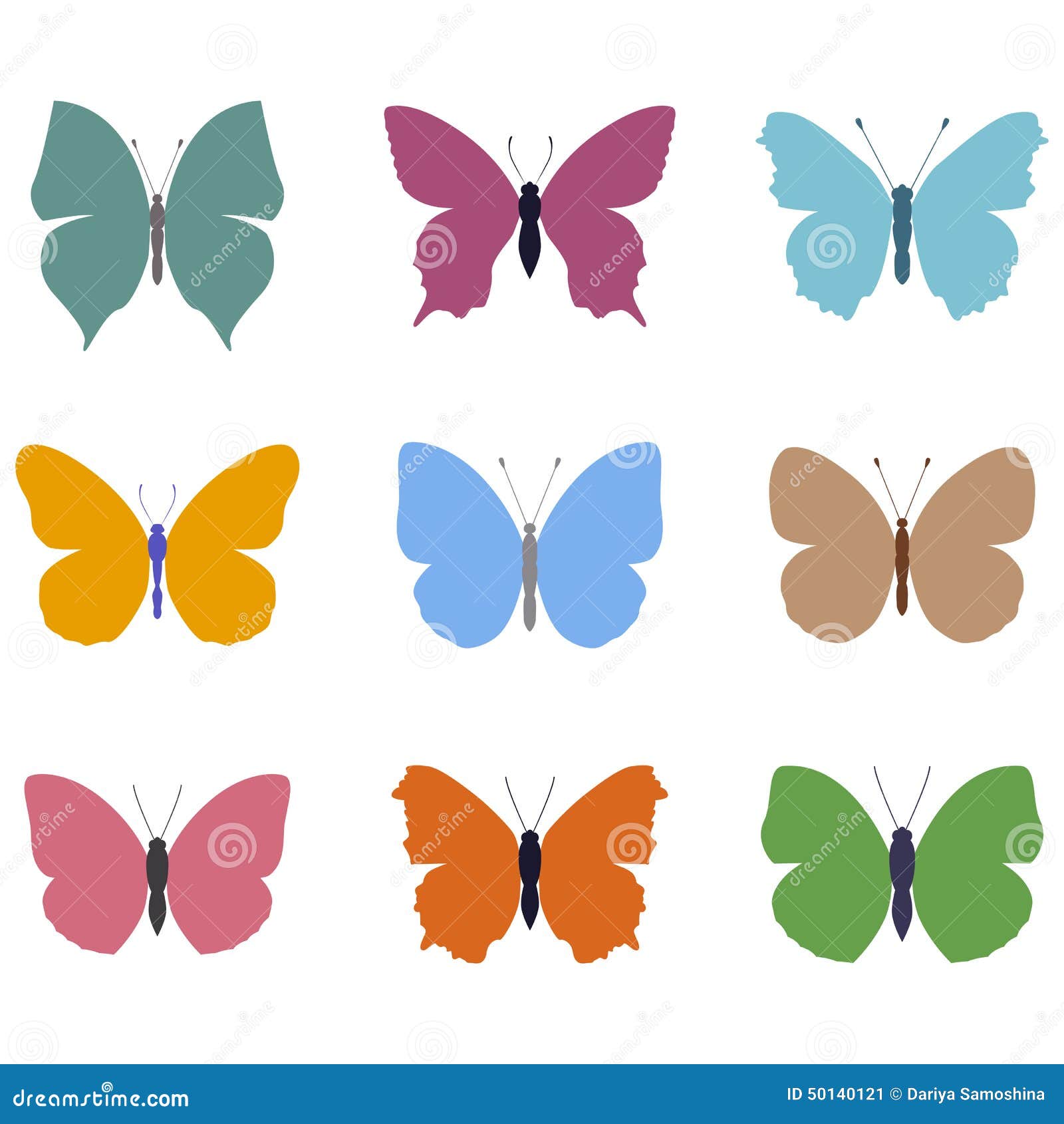 Set of colored butterflies stock illustration. Illustration of computer ...