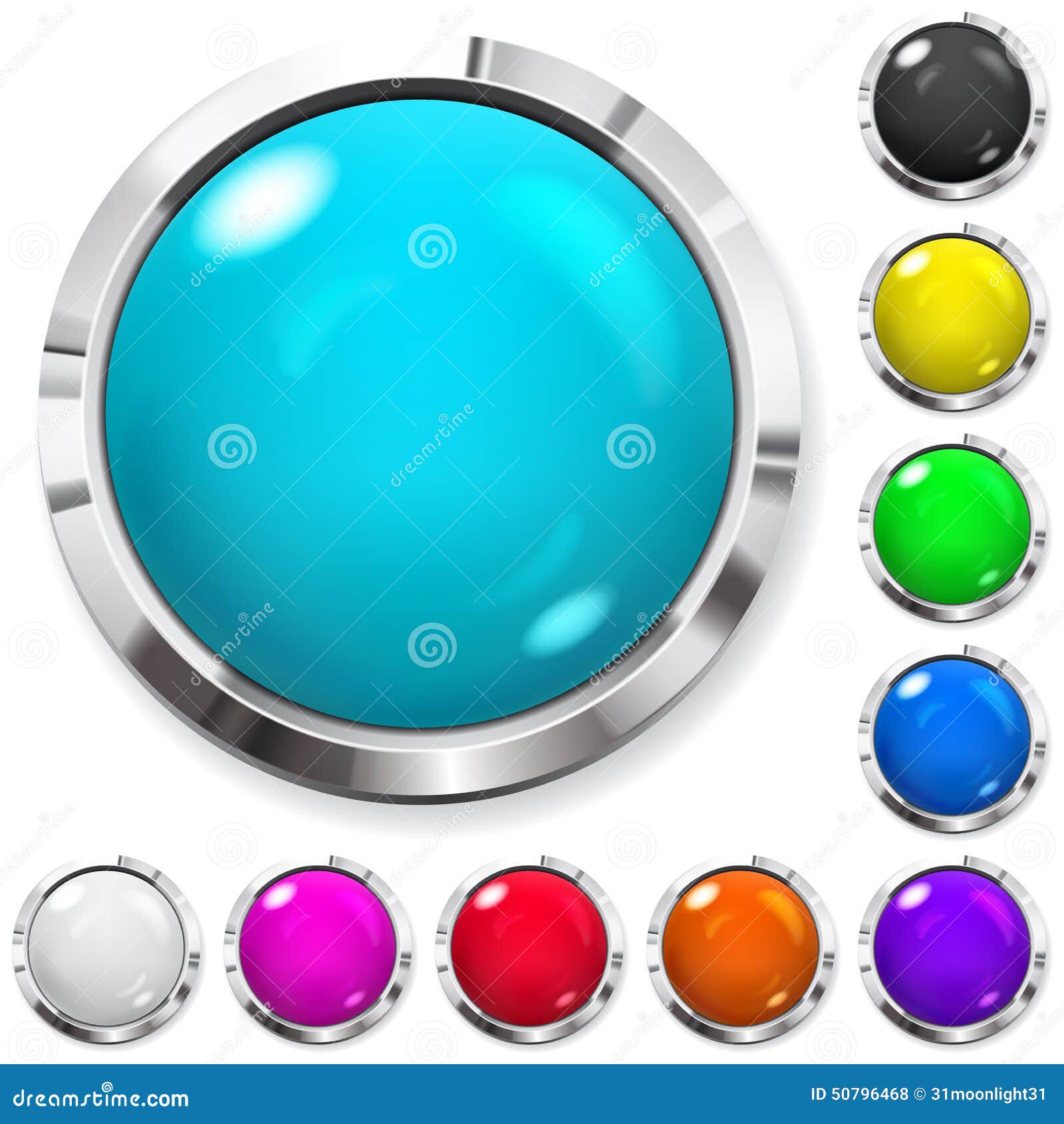 Set of colored buttons stock vector. Illustration of plastic - 50796468