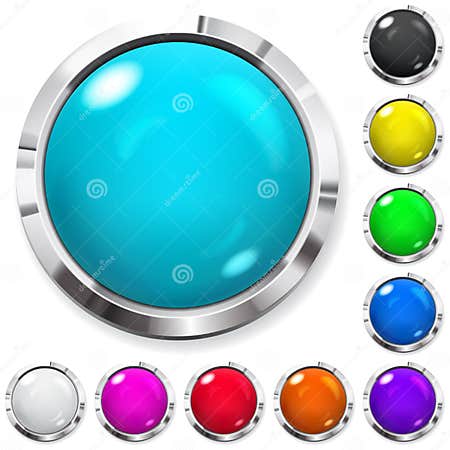 Set of colored buttons stock vector. Illustration of plastic - 50796468