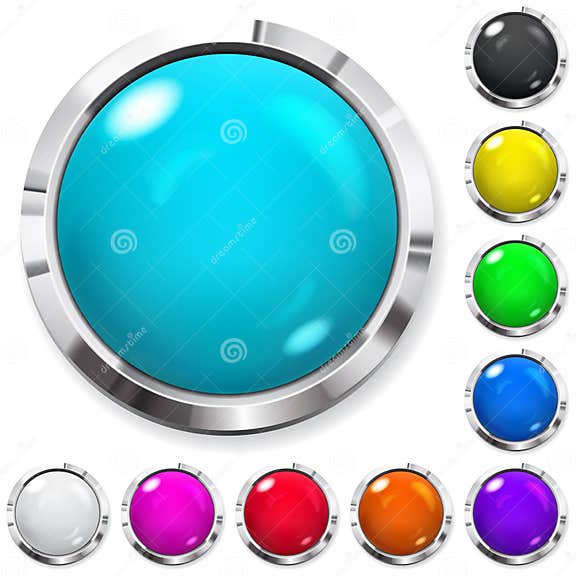 Set of colored buttons stock vector. Illustration of plastic - 50796468