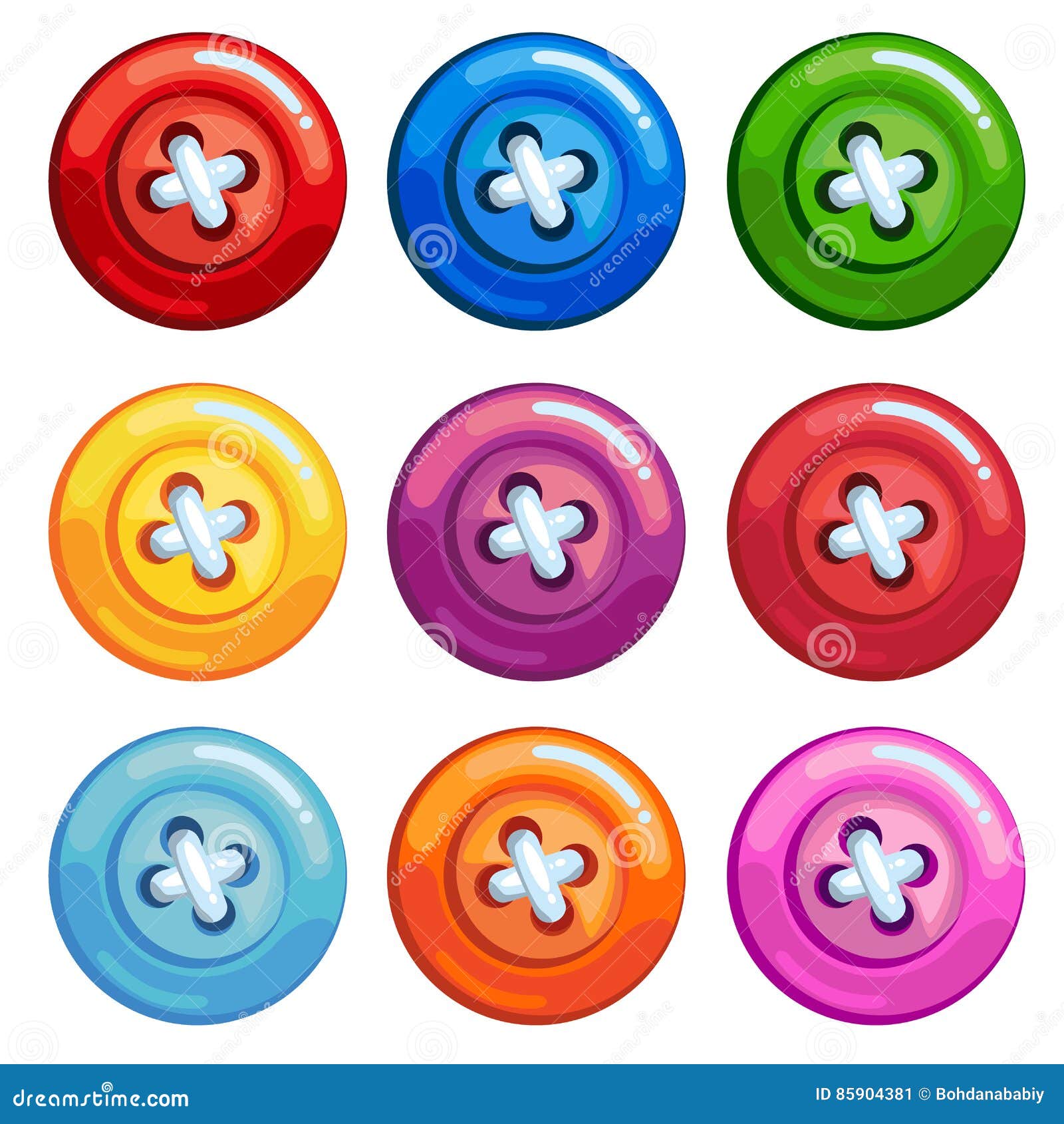 A set of colored buttons stock vector. Illustration of dress - 85904381