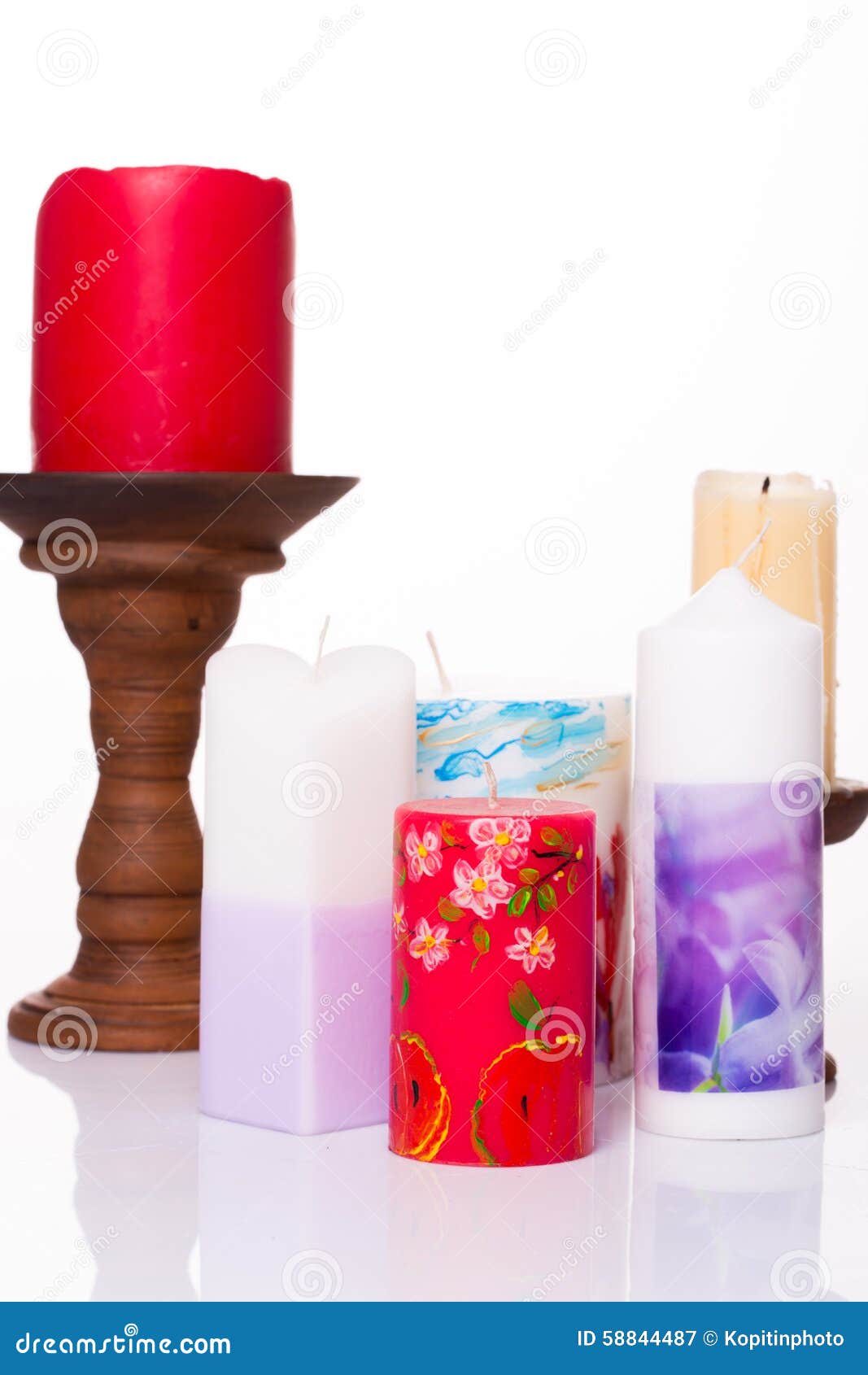 Set of colored candles stock image. Image of composition - 58844487