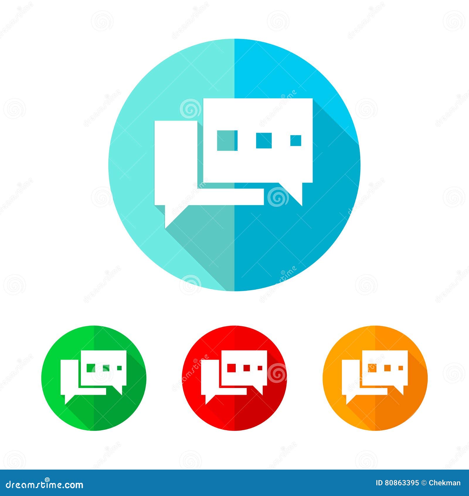Set of Colored Chat Bubble Icons. Vector Illustration. Stock ...