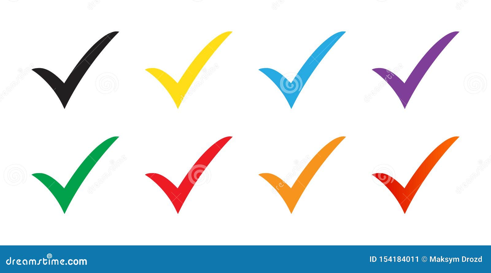 Set of Colored Check Mark Icons. Tick Symbol, Tick Icon Vector ... Set of Colored Check Mark Icons. Tick Symbol, Tick Icon Vector ...