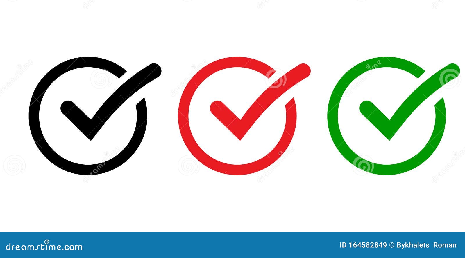 Set of Colored Check Mark Isolated on White Background. Symbol of Agree ...