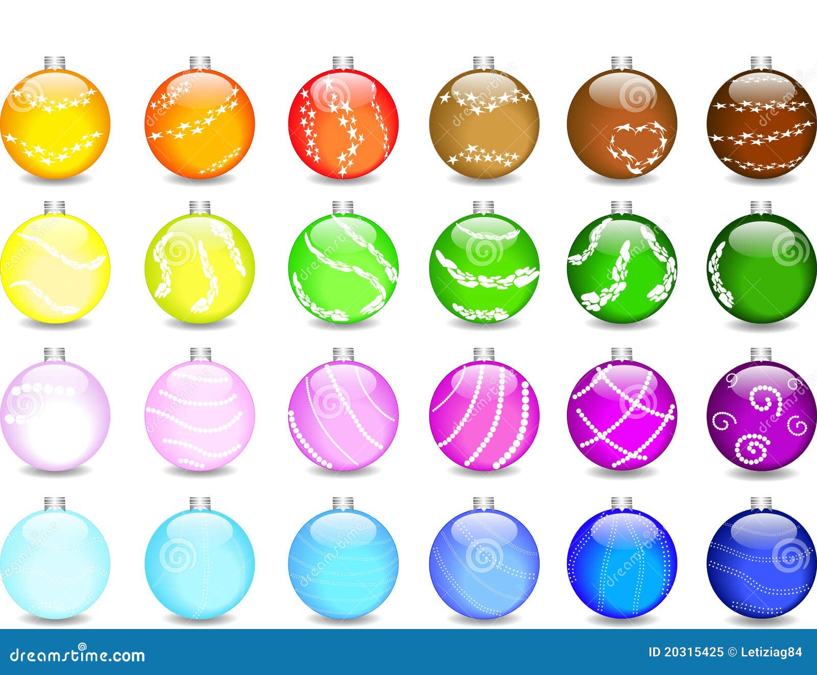 Set Colored Christmas Balls and Shimmers Stock Vector - Illustration of ...