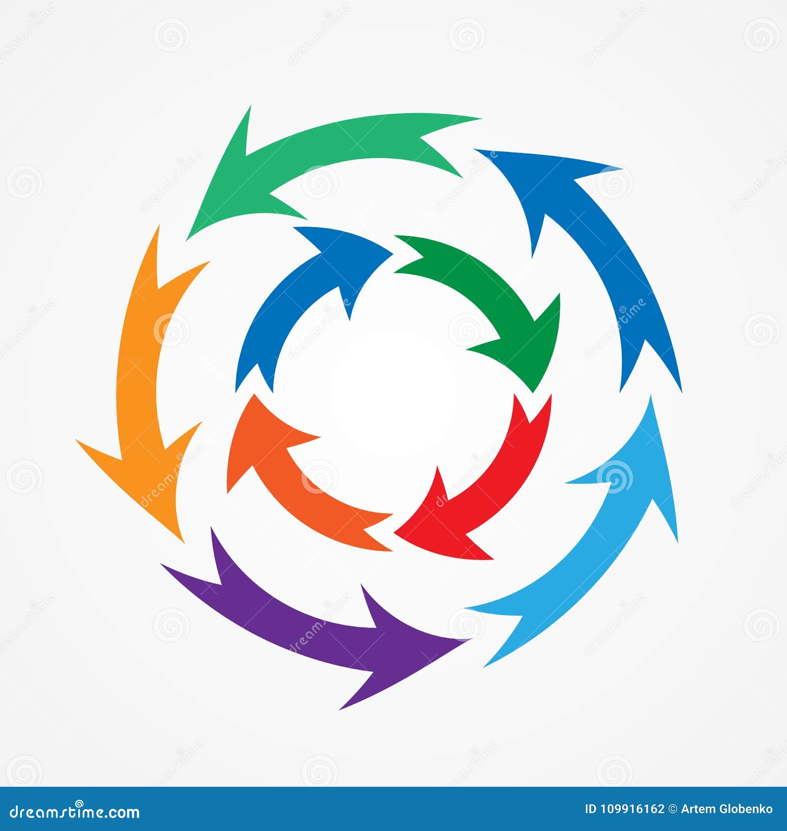 Set of Colored Circular Arrows. Stock Vector - Illustration of circular ...