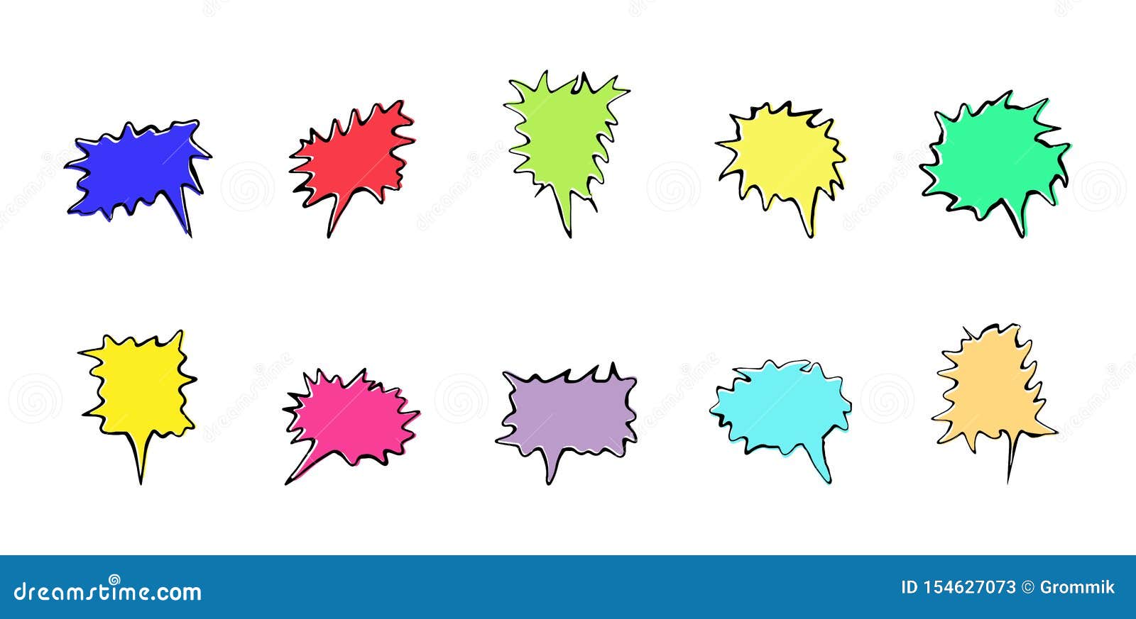 Set of Colored Clouds for Text Stock Vector - Illustration of template ...