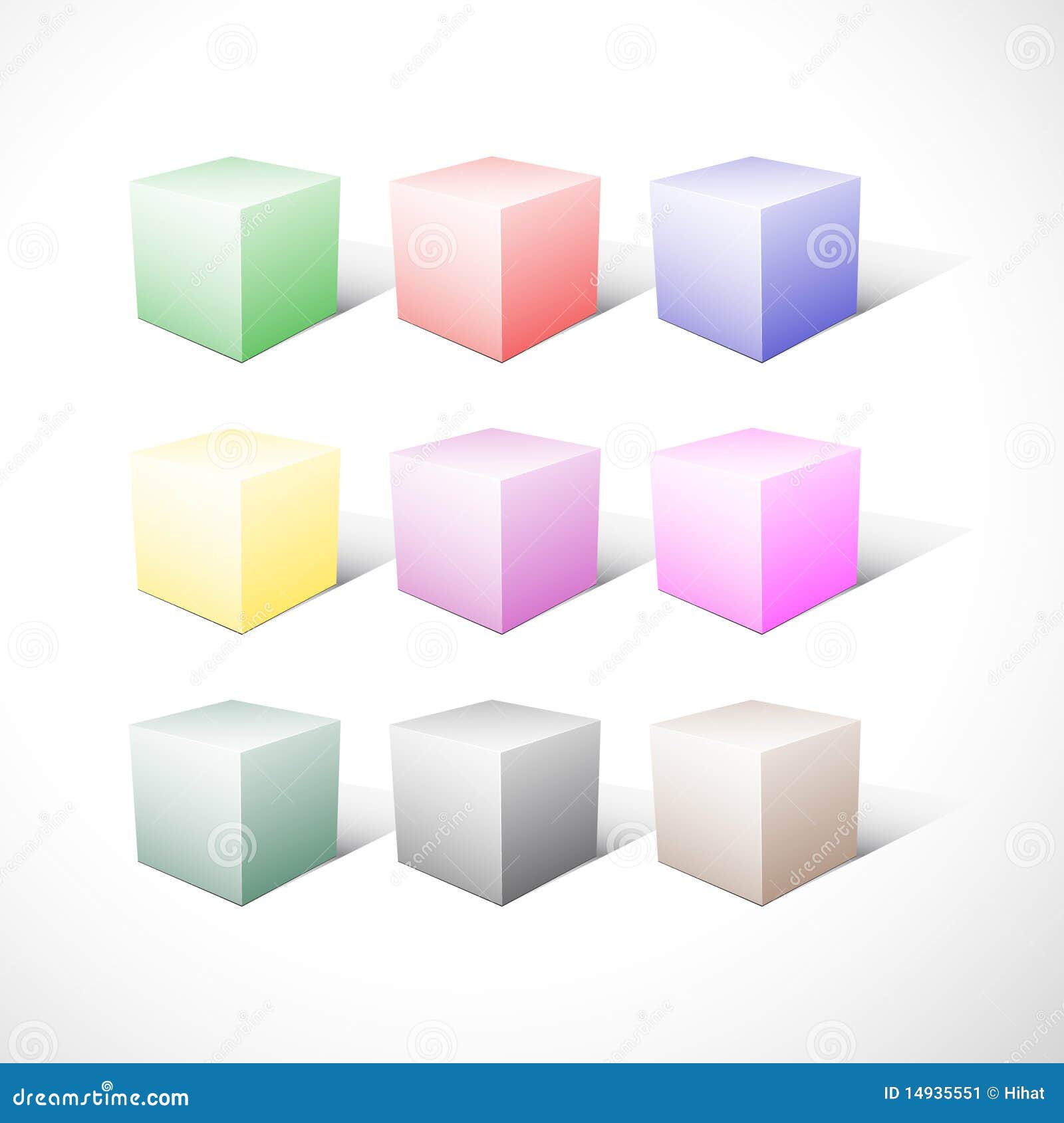 Set of colored cubes stock vector. Illustration of isolated - 14935551