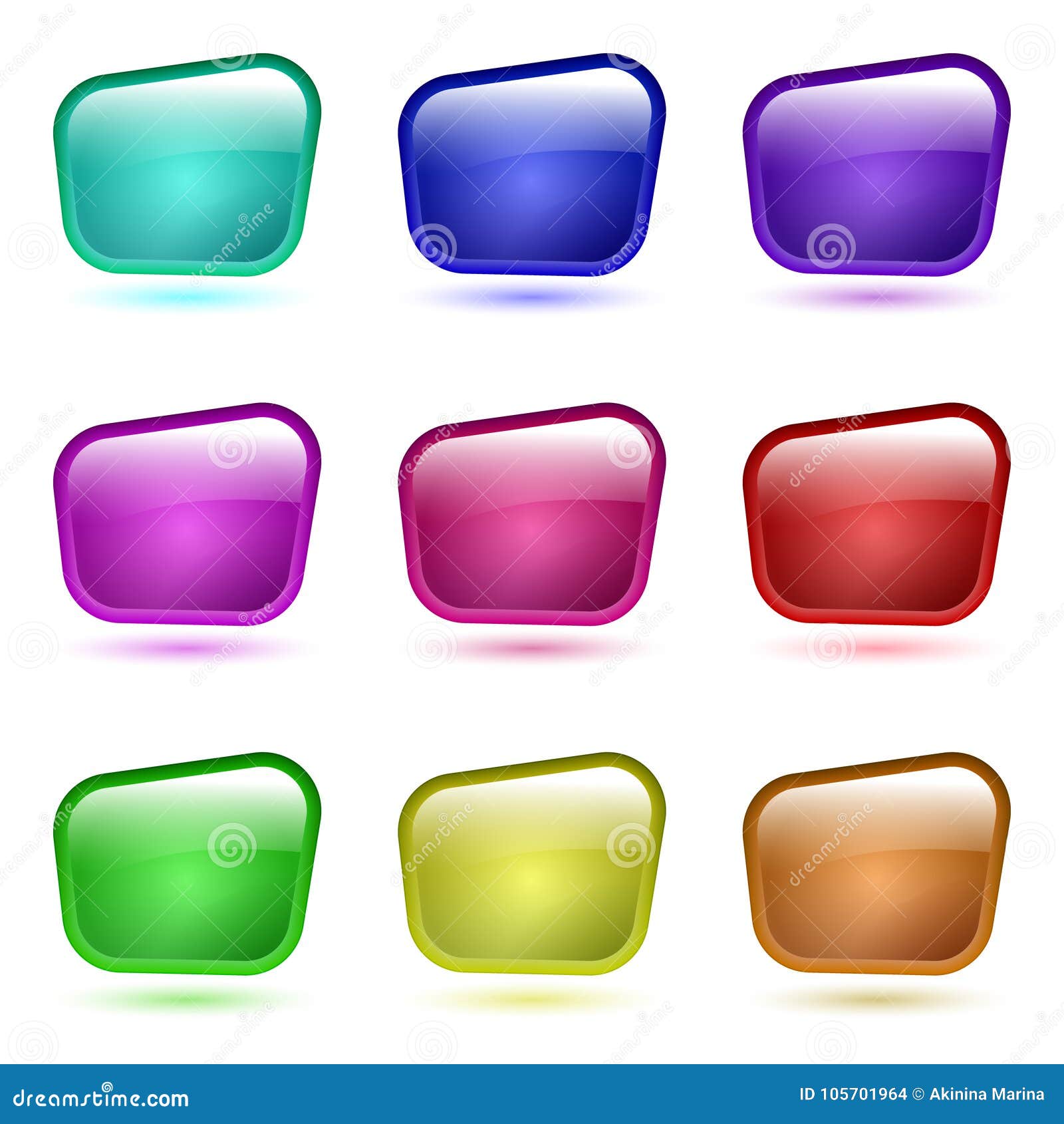 Set of 3d glass button stock vector. Illustration of bright - 105701964
