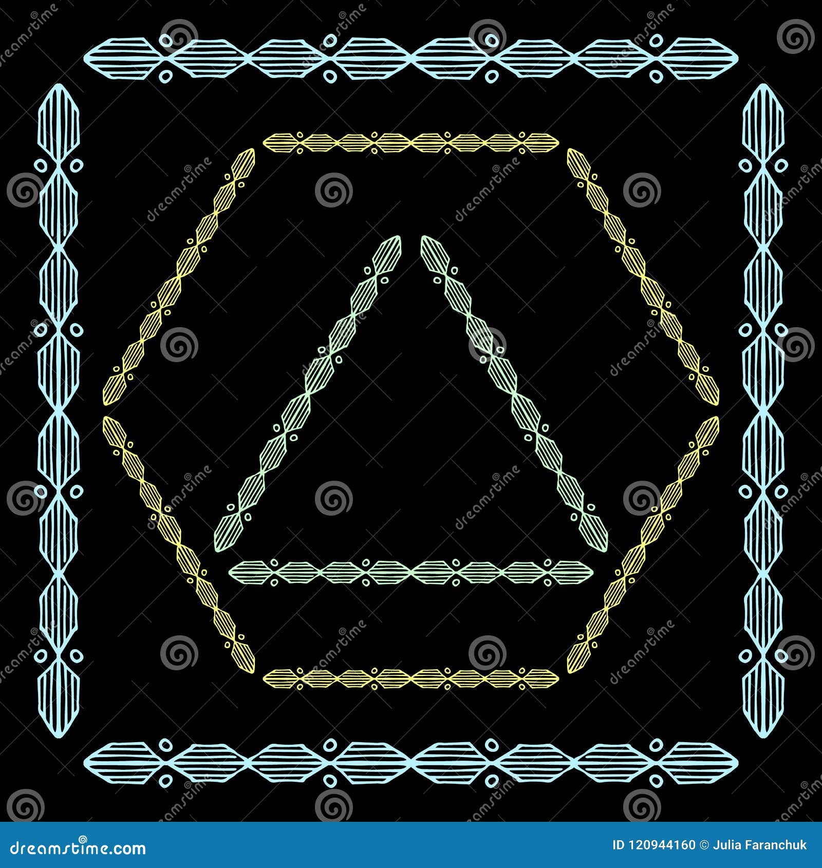 Six Hexagonal Frames For Text Or Infographics. Description Of The ...