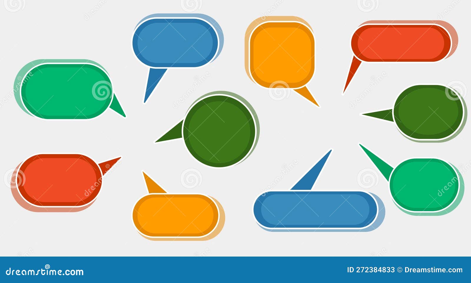 A Set of Colored Dialog Pop-ups. Cloud for Text, Thought, Prices ...