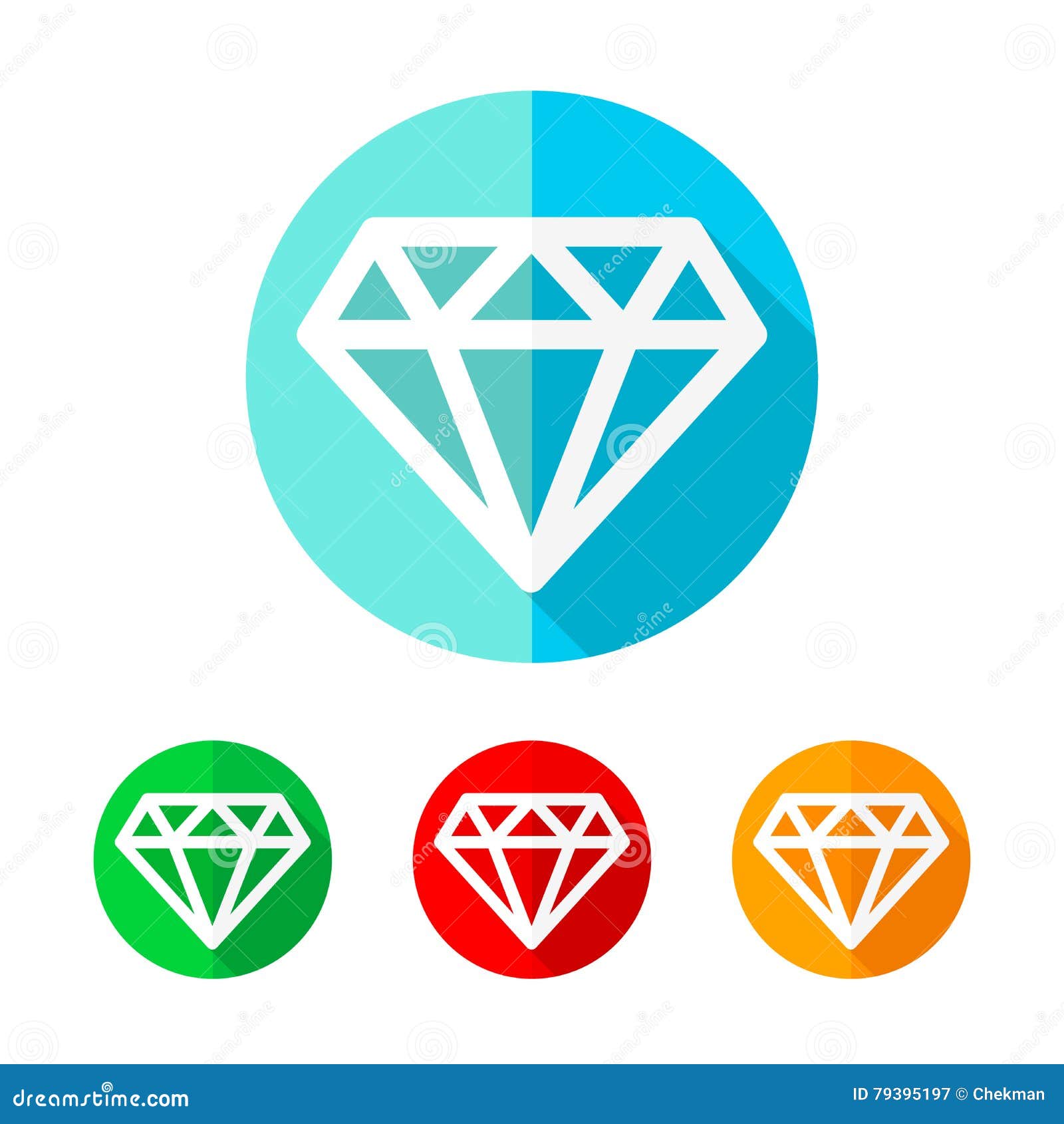 Set of Colored Diamond Icons. Vector Illustration. Stock Illustration ...