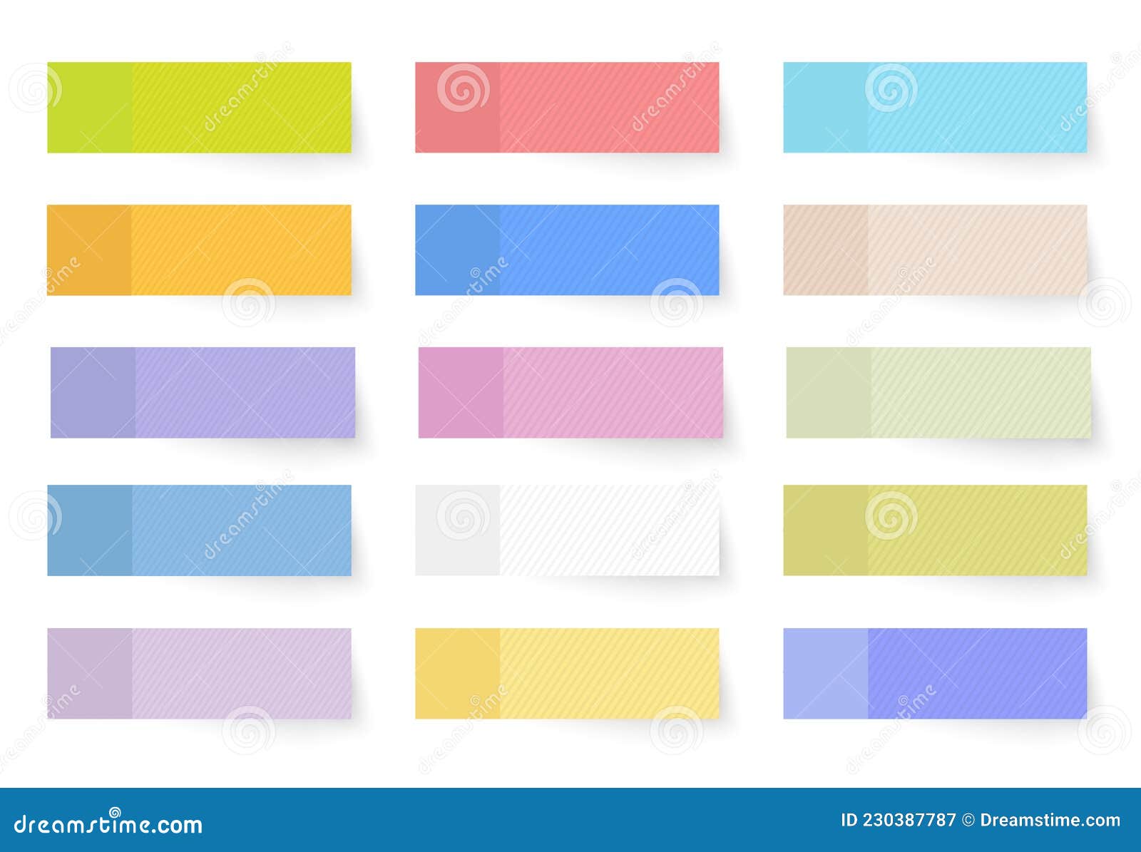 Set of Colored Different Shaped Stickers and Flags Realistic Style ...