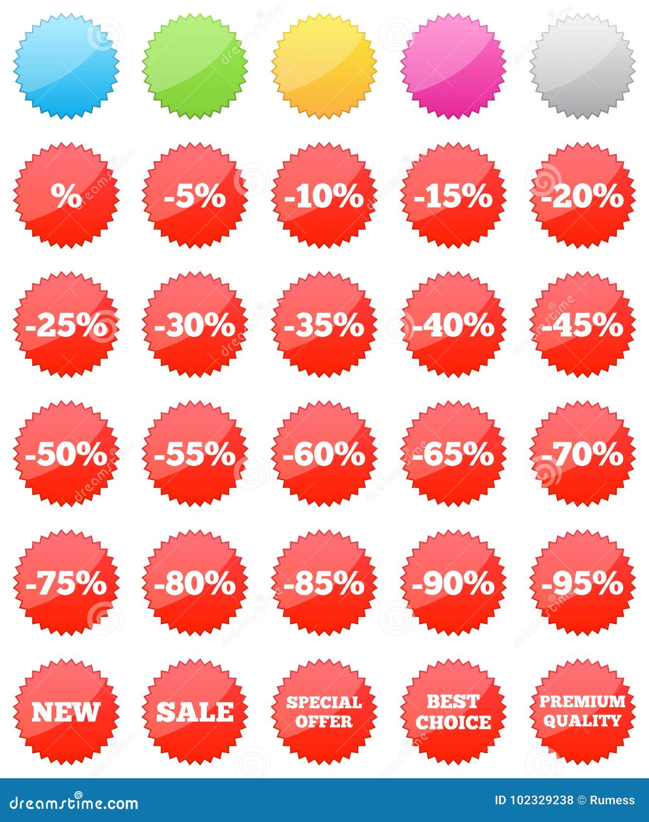 Set of Colored Discount Labels Stock Vector - Illustration of bonus ...