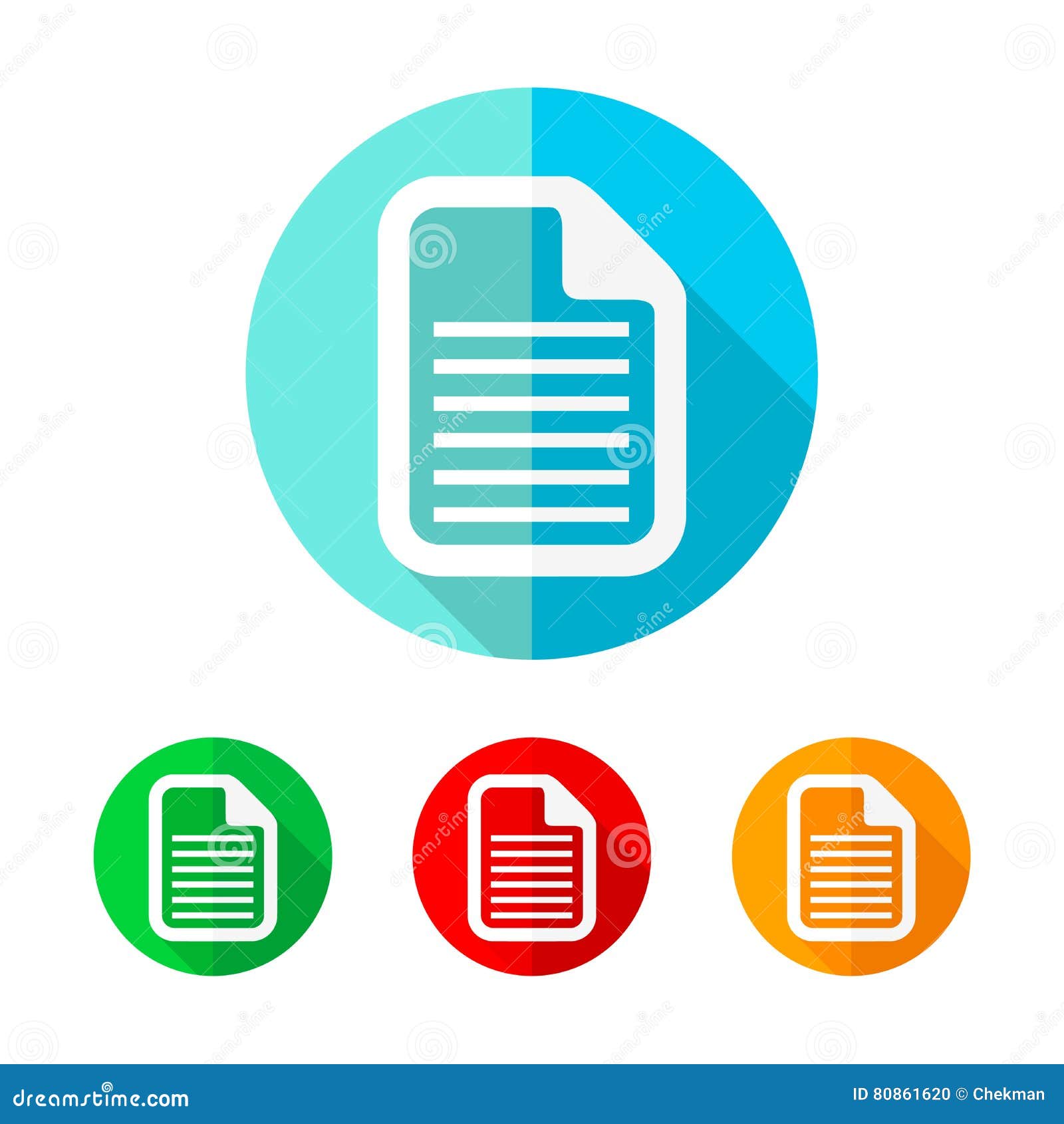 Set of Colored Document Icons. Vector Illustration. Stock Illustration ...