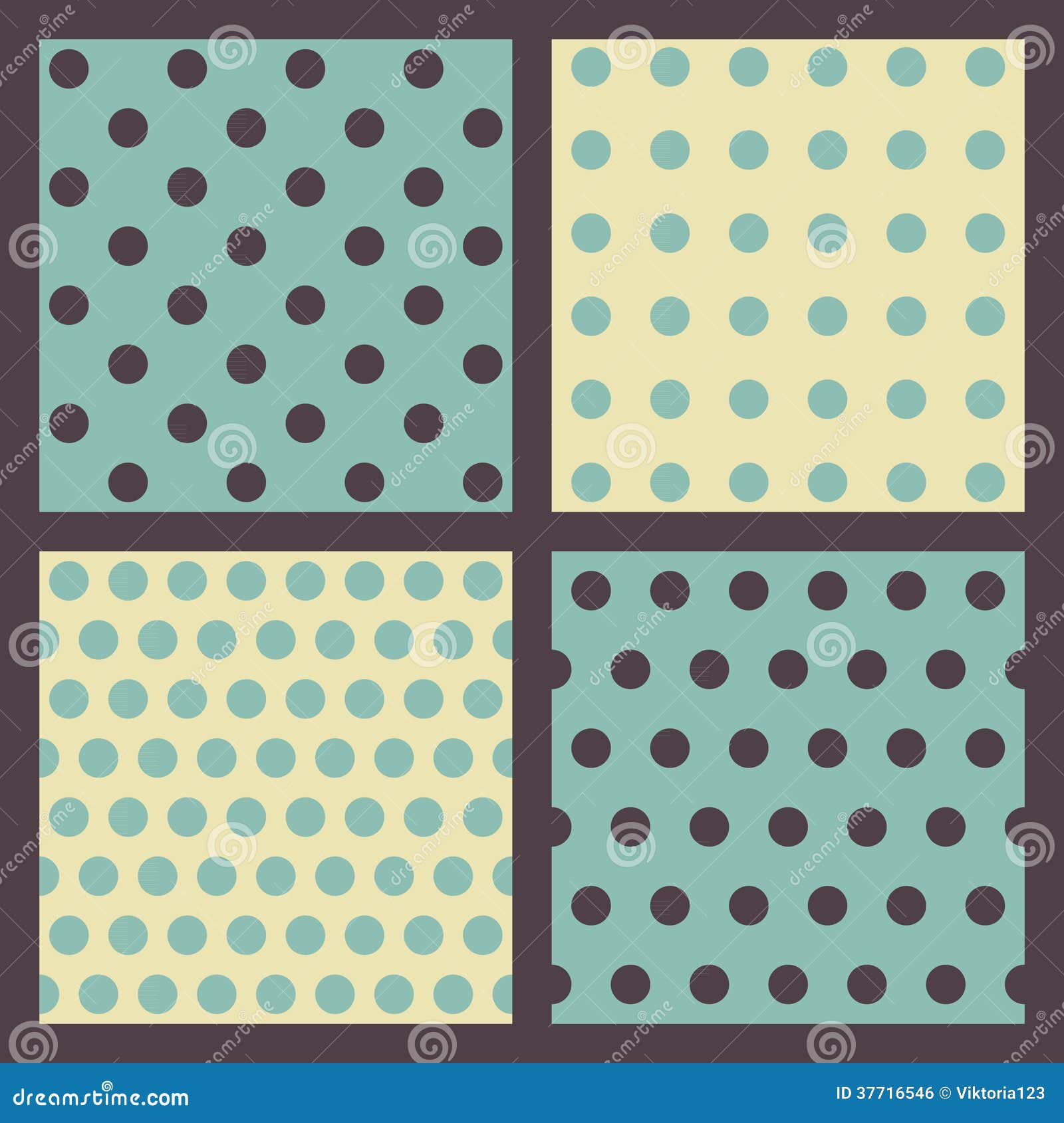 Set of Colored Dotted Patterns. Stock Vector - Illustration of brown ...