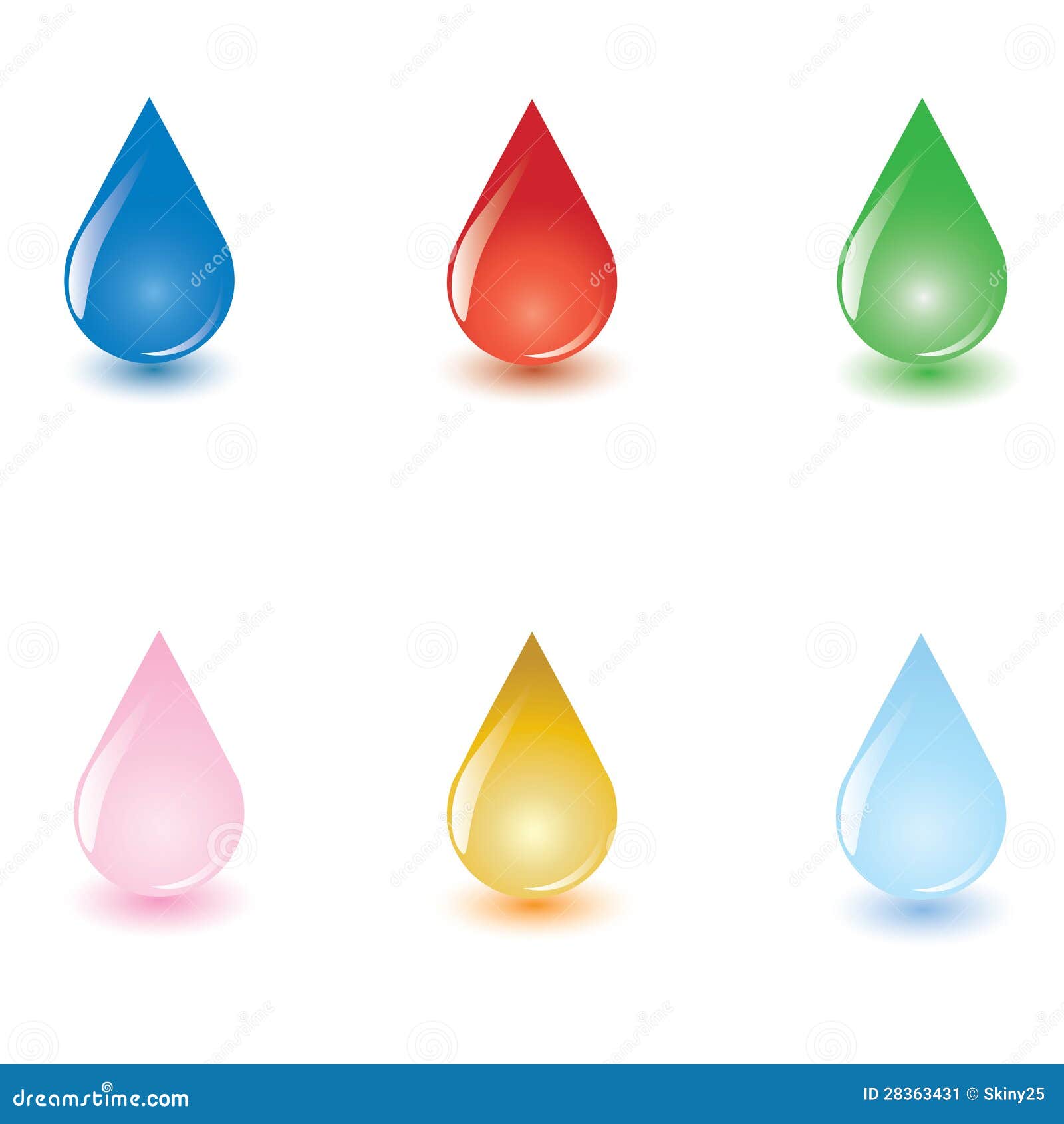 A set of colored drops. stock vector. Illustration of nature - 28363431