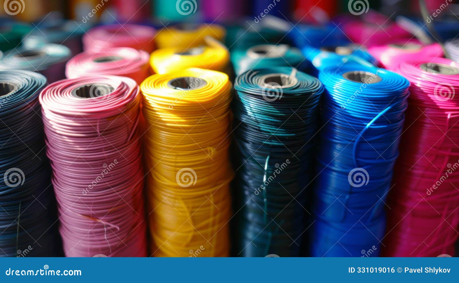Set of Colored Electric Cable Stock Photo - Image of connection, rubber ...