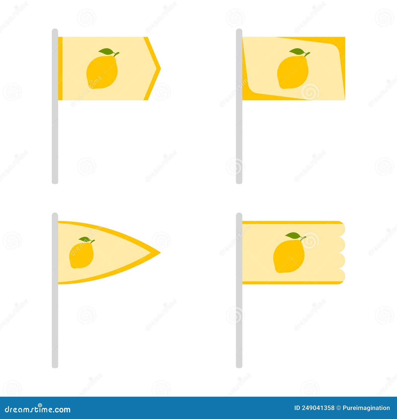 Set of Colored Flags with Lemon Stock Vector - Illustration of bunting ...