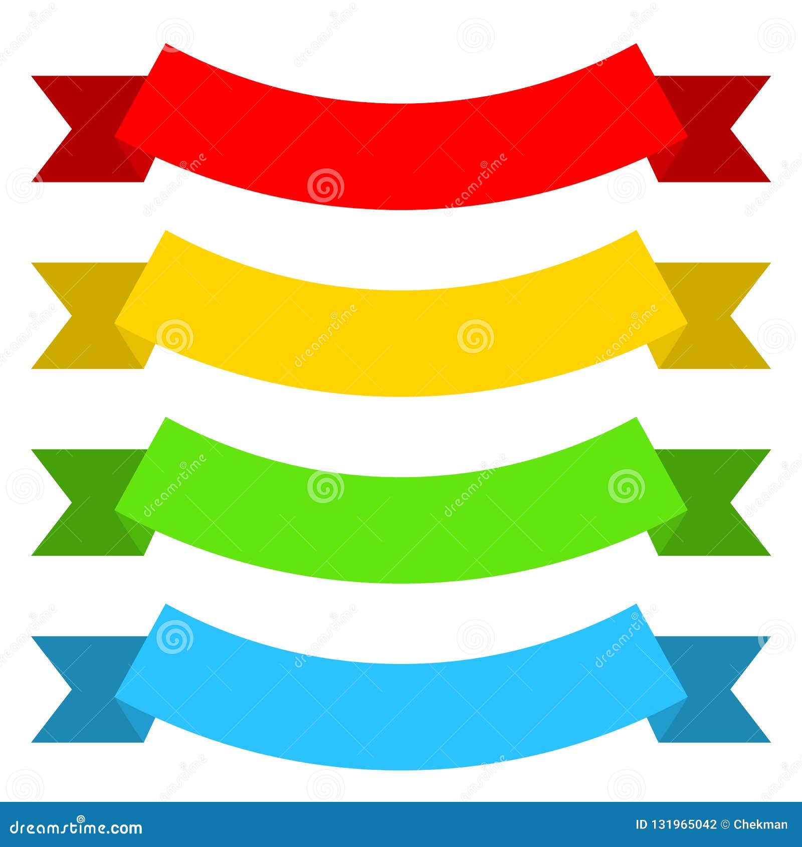 Set of Colored Flat Ribbons. Vector Illustration Stock Illustration ...