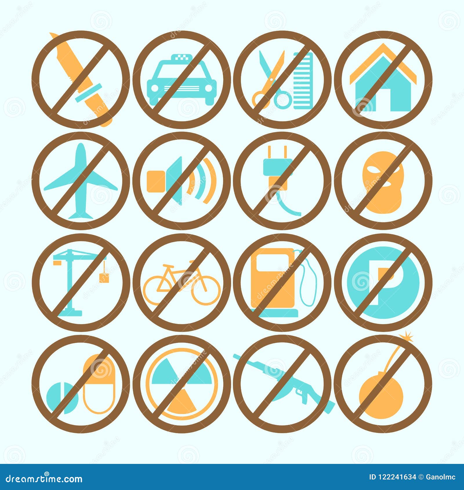 Set of Colored Forbidden Signs.Vector Illustration Stock Vector ...