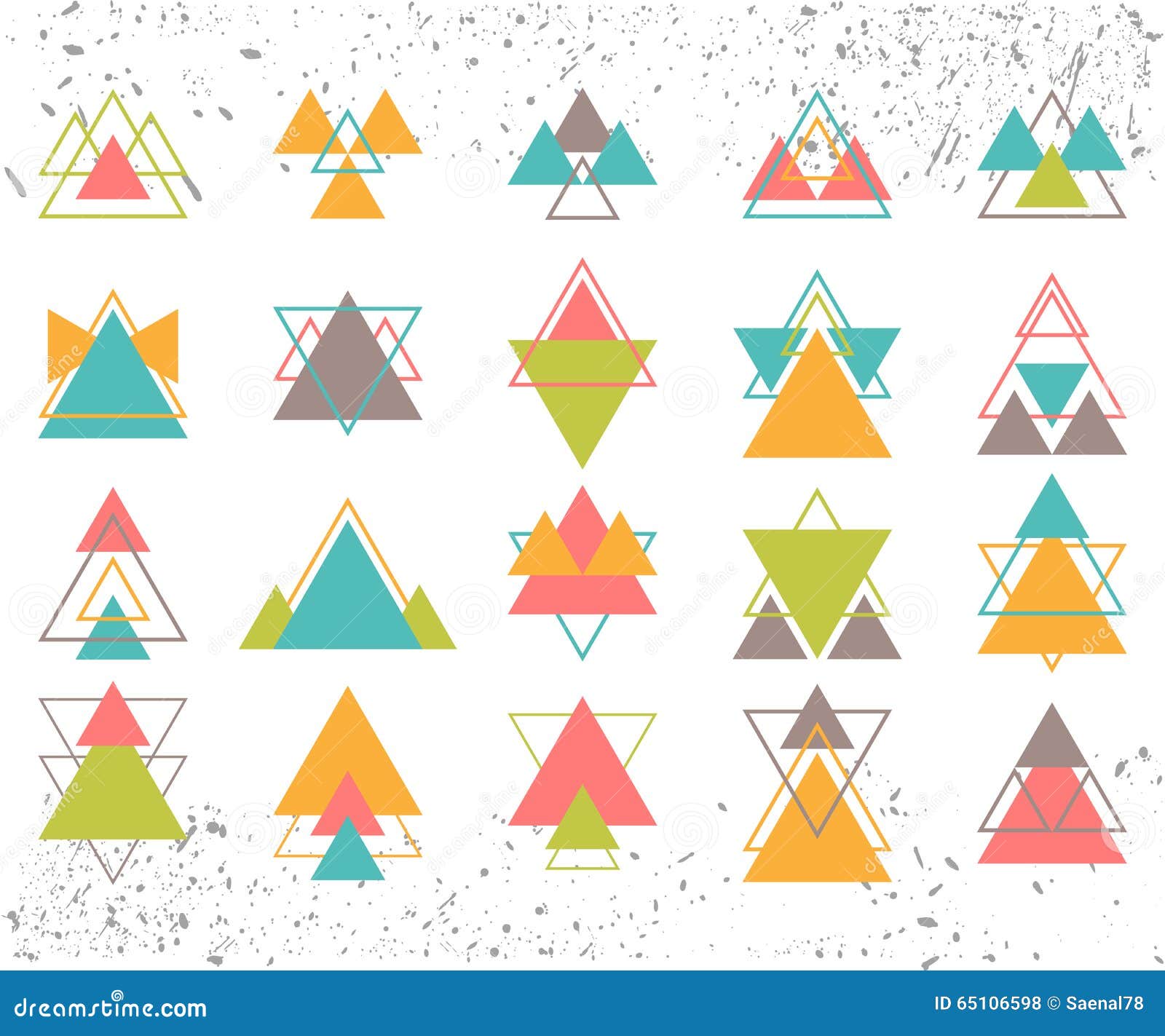 Set of Colored Geometric Shapes Triangles, Lines for Your Design Stock ...