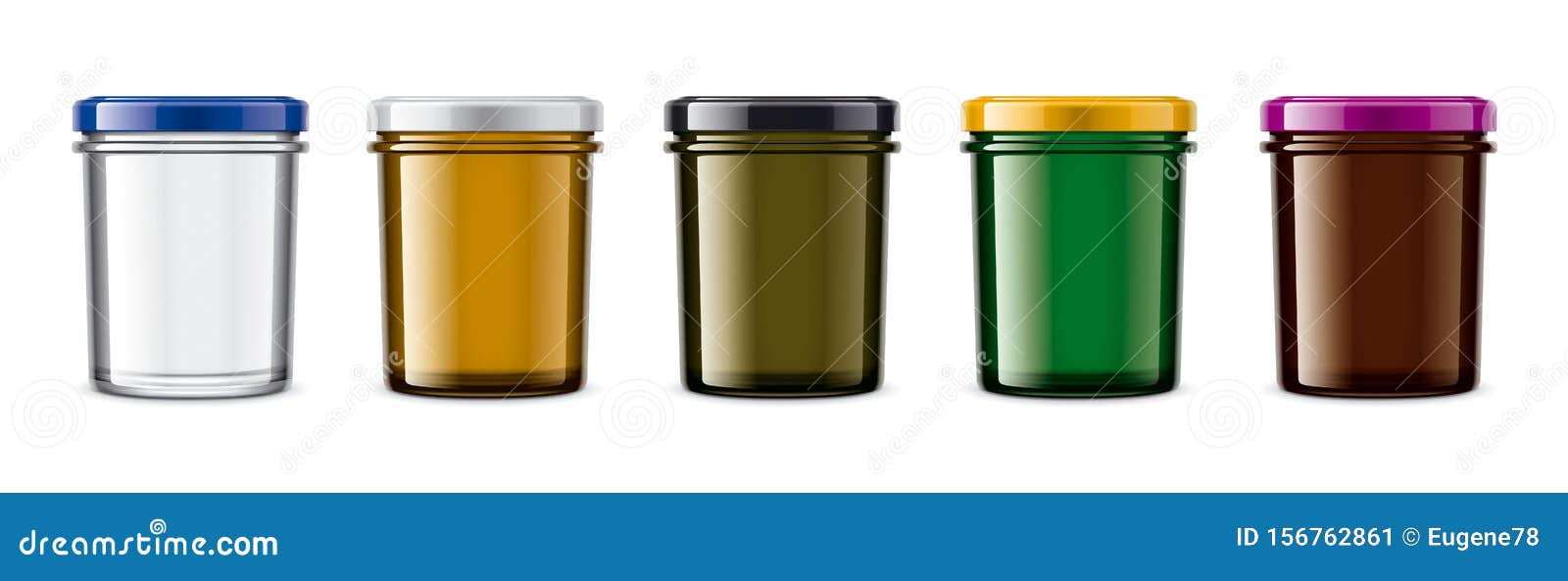 Set of Colored Glass Jar stock vector. Illustration of glass - 156762861