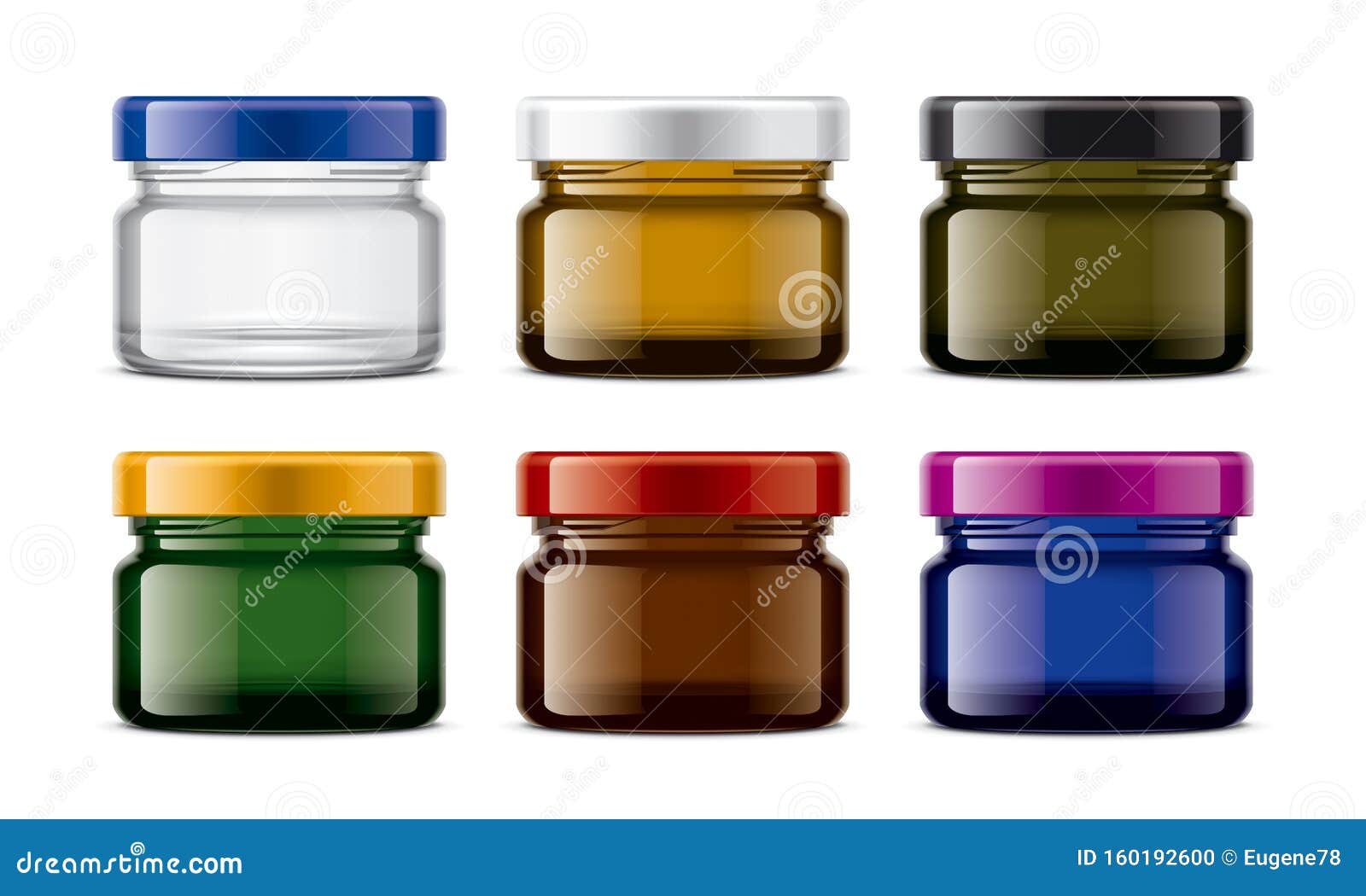 Set of Colored Glass Jar stock vector. Illustration of bottle - 160192600