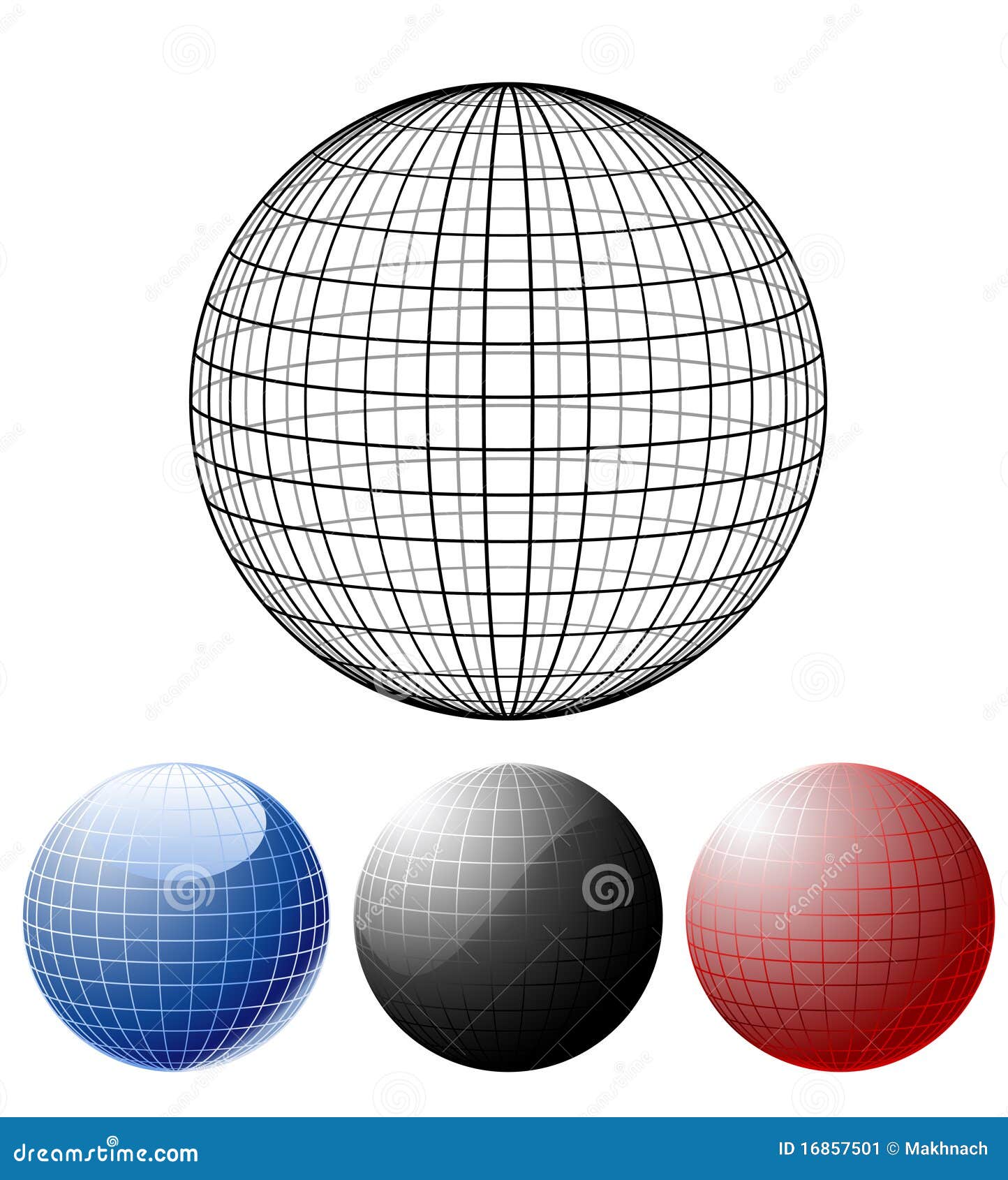 Set of colored globes stock vector. Illustration of design - 16857501