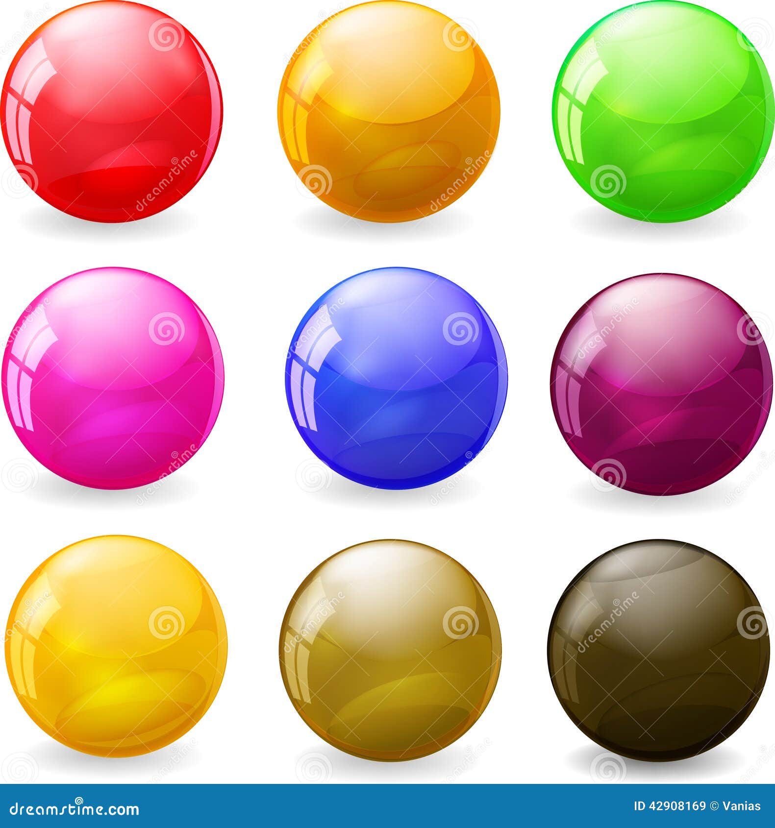 Set of Colored Glossy Spheres Stock Vector - Illustration of balloon ...