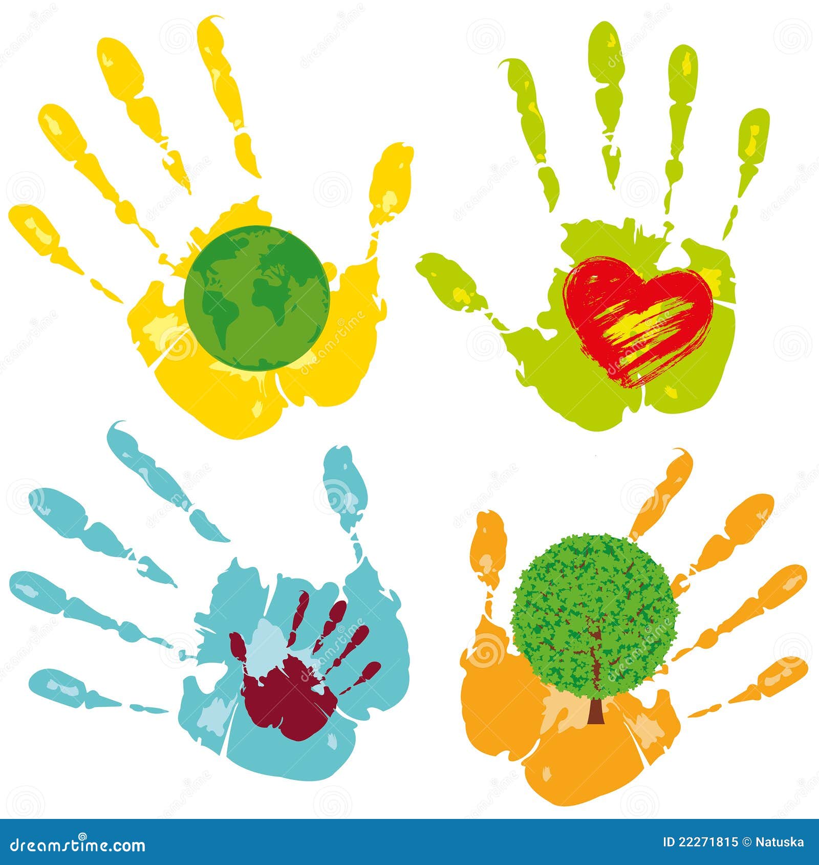 Set of colored hands stock illustration. Illustration of concept - 22271815