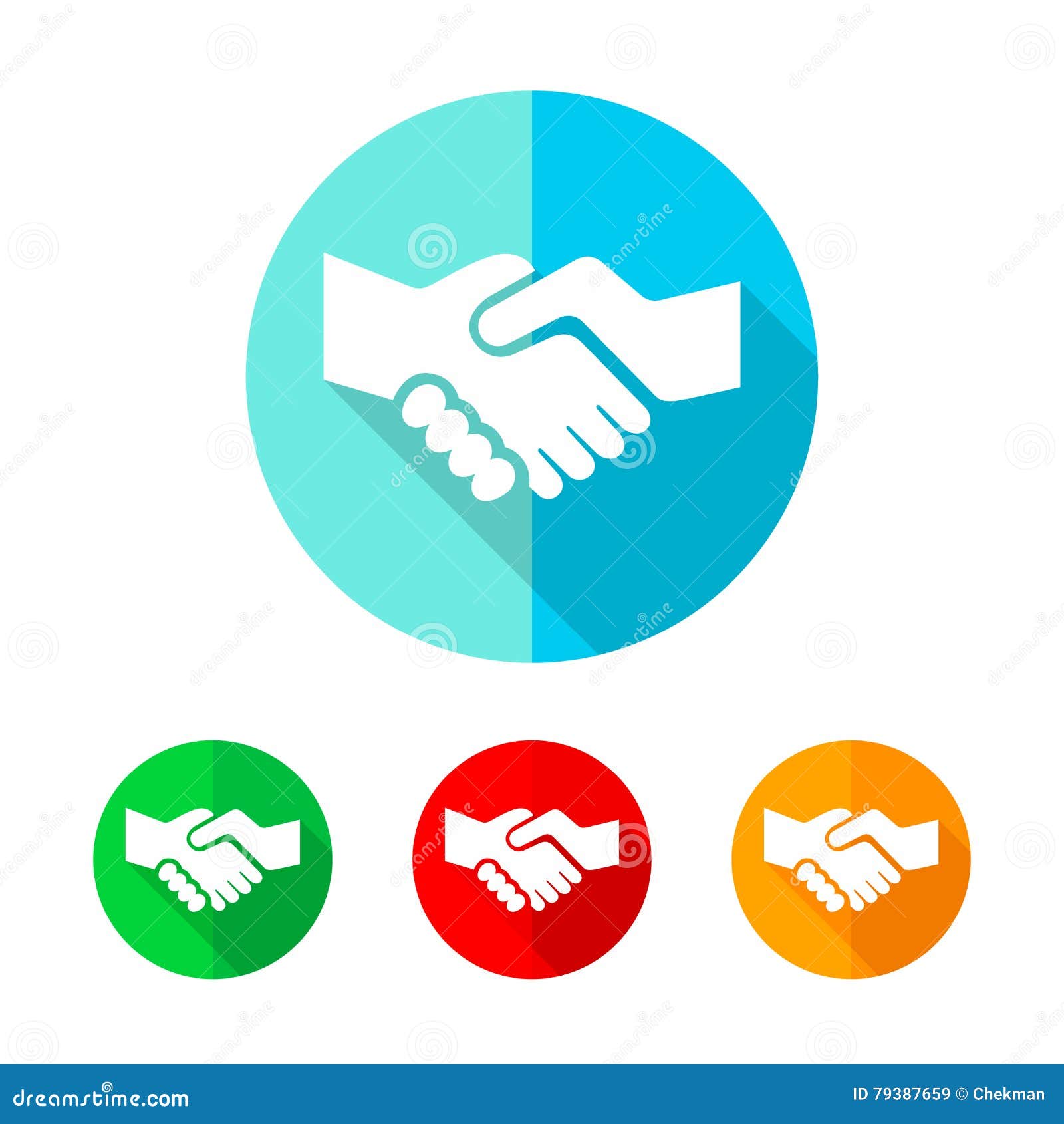 Set of Colored Handshake Icons. Vector Illustration. Stock Illustration ...