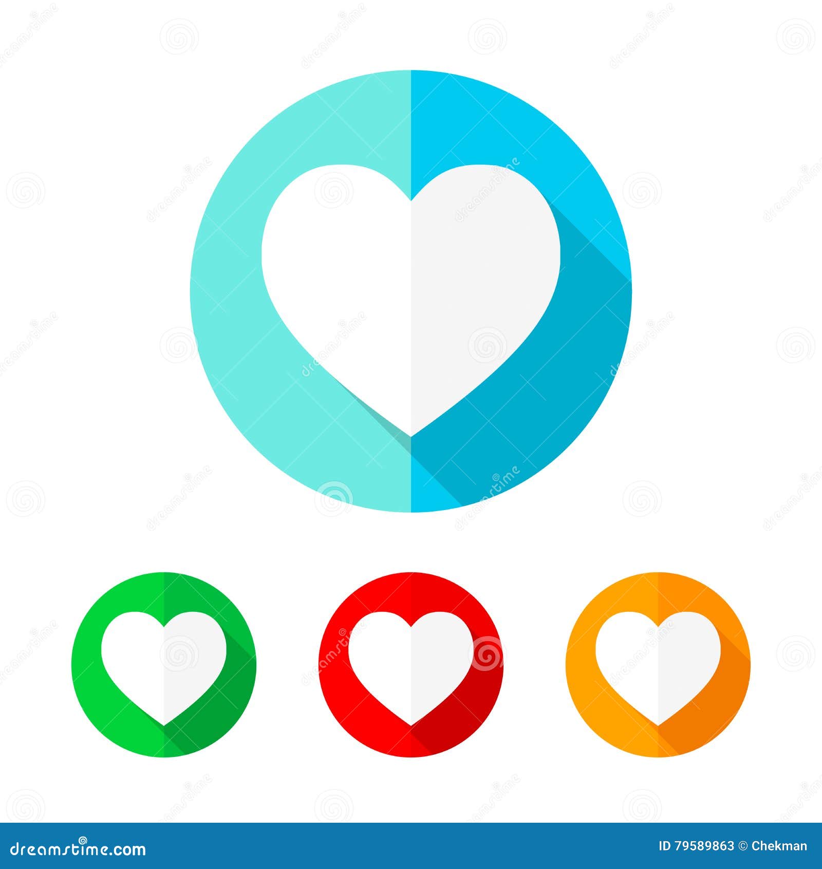 Set of Colored Heart Icons. Vector Illustration. Stock Illustration ...
