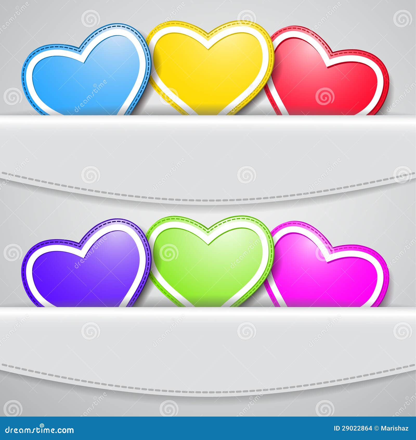 Set of colored hearts stock vector. Illustration of blue - 29022864