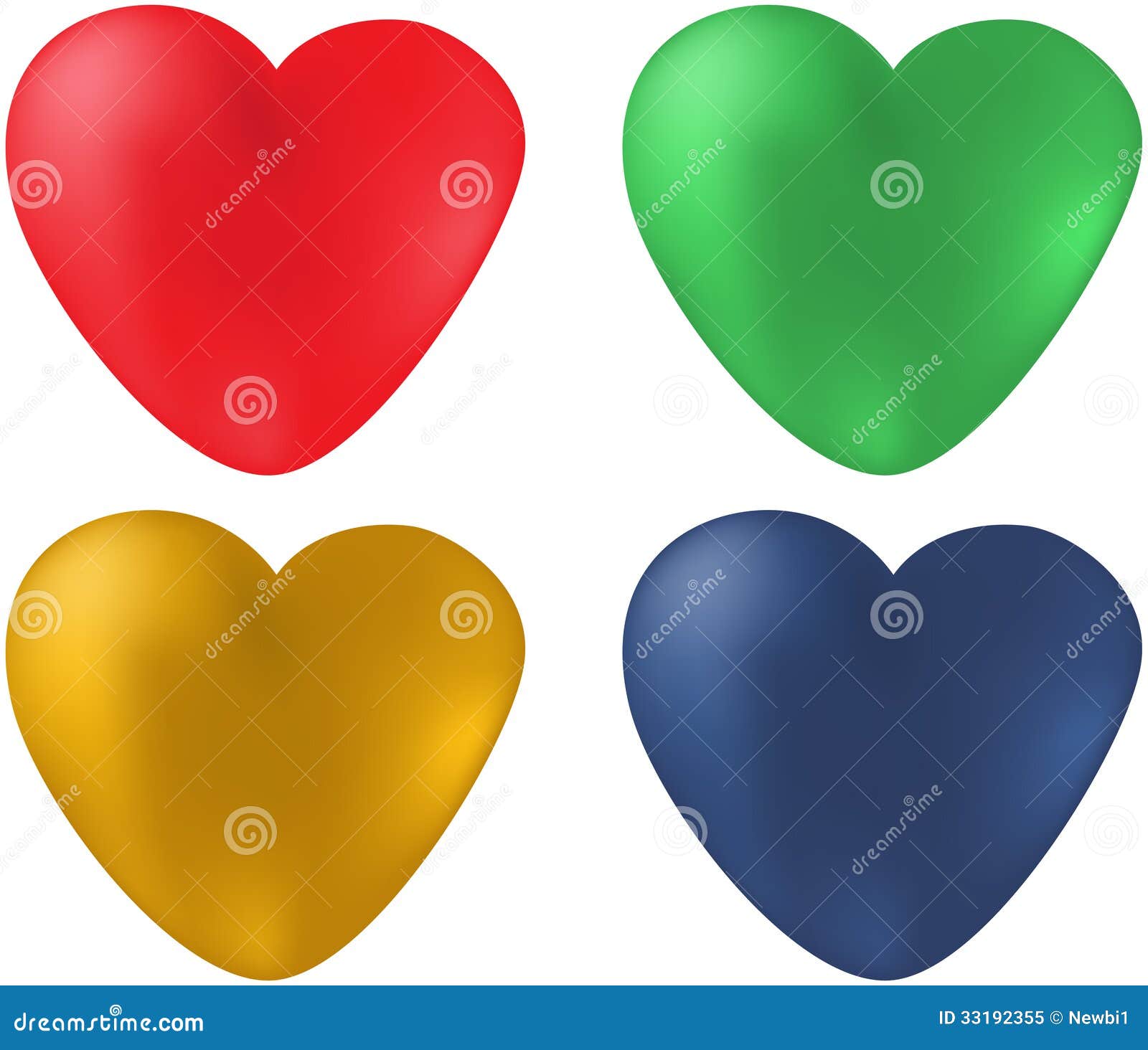 Set of colored hearts stock vector. Illustration of emotion - 33192355